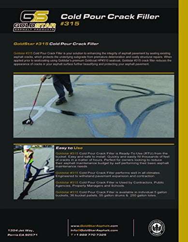 GoldStar Cold Pour Crack Filler. Easy to Use! Just Pour and Fill. 5GL ...