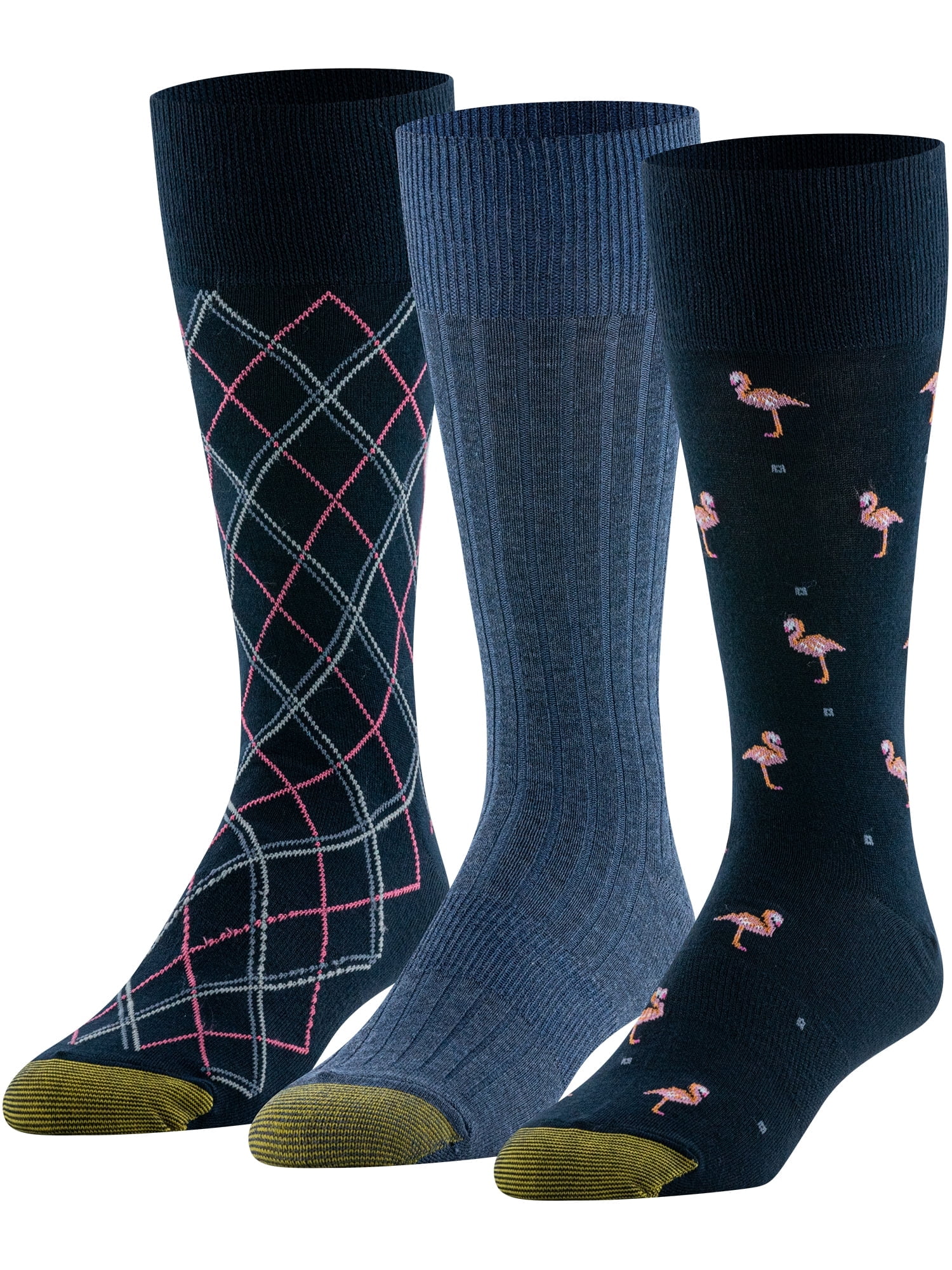 GOLDTOE Edition Mens Flamingos Crew Socks, 3-Pack - Walmart.com