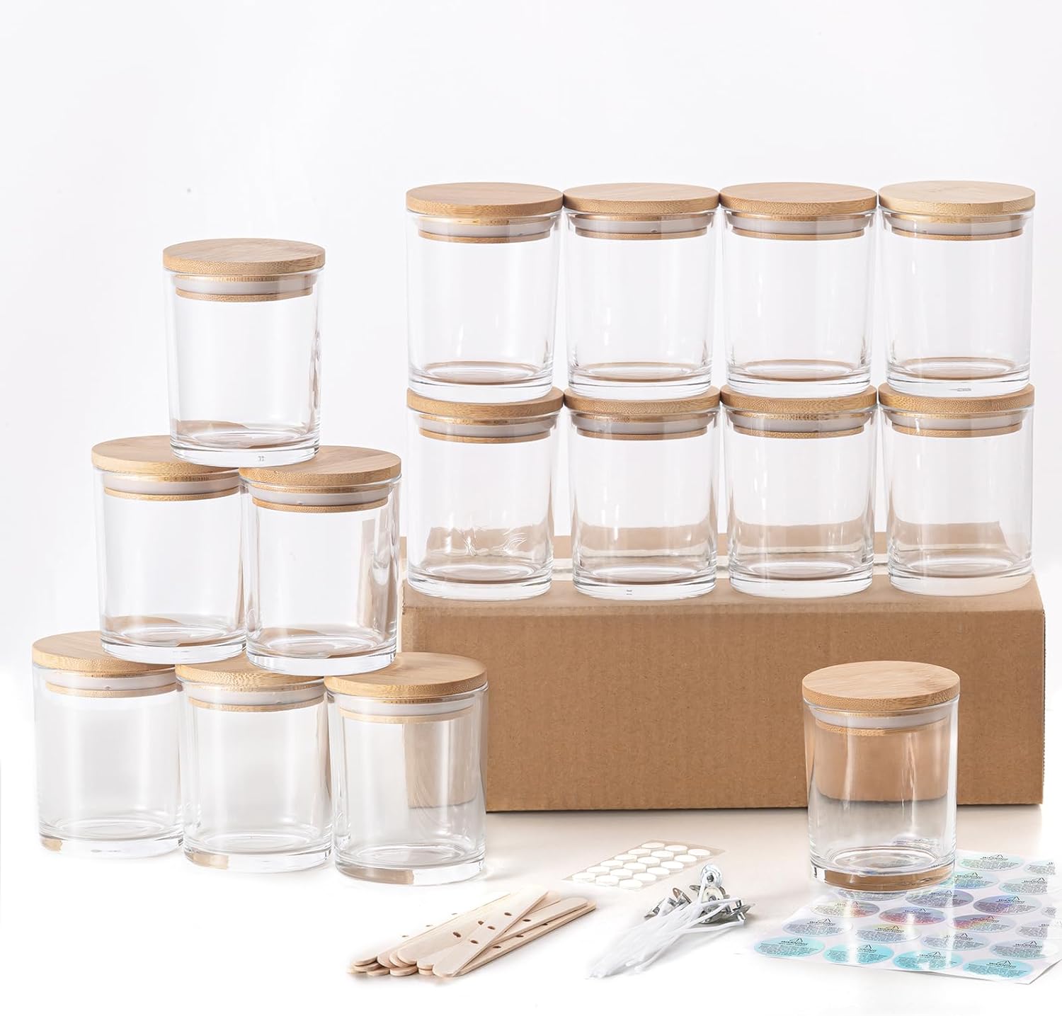 12 Pack Small Glass Jars with Cork Lids, 50ml Mini Bottles for DIY ...