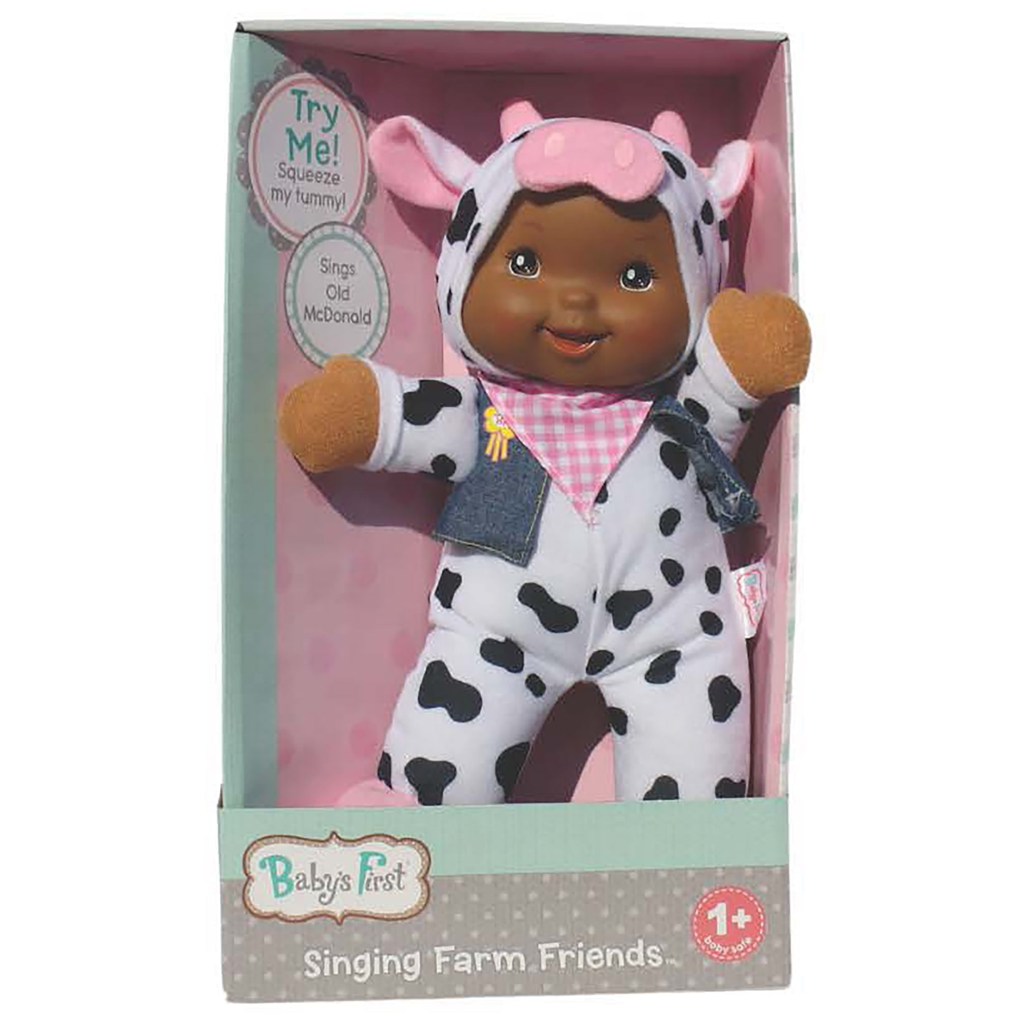 Baby's First 12 Inch Soft Body Baby Doll with Cow Costume and Sound ...