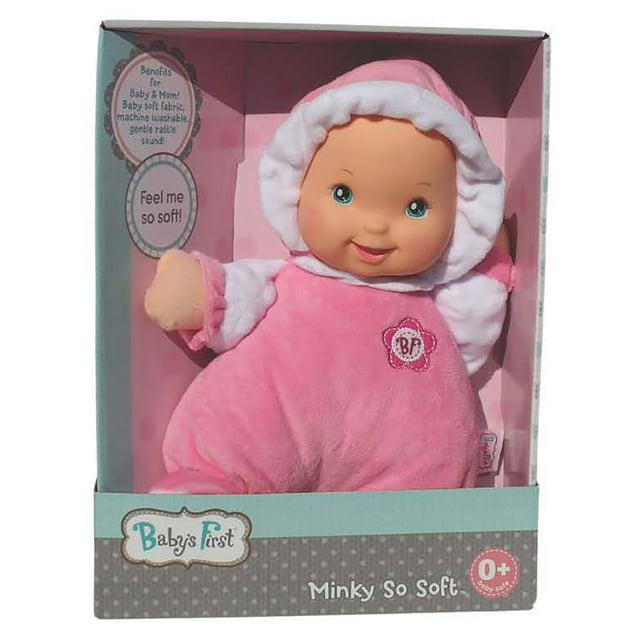 Goldberger Baby's First 12" Soft Body Minky Baby Doll in Pink - Walmart.com