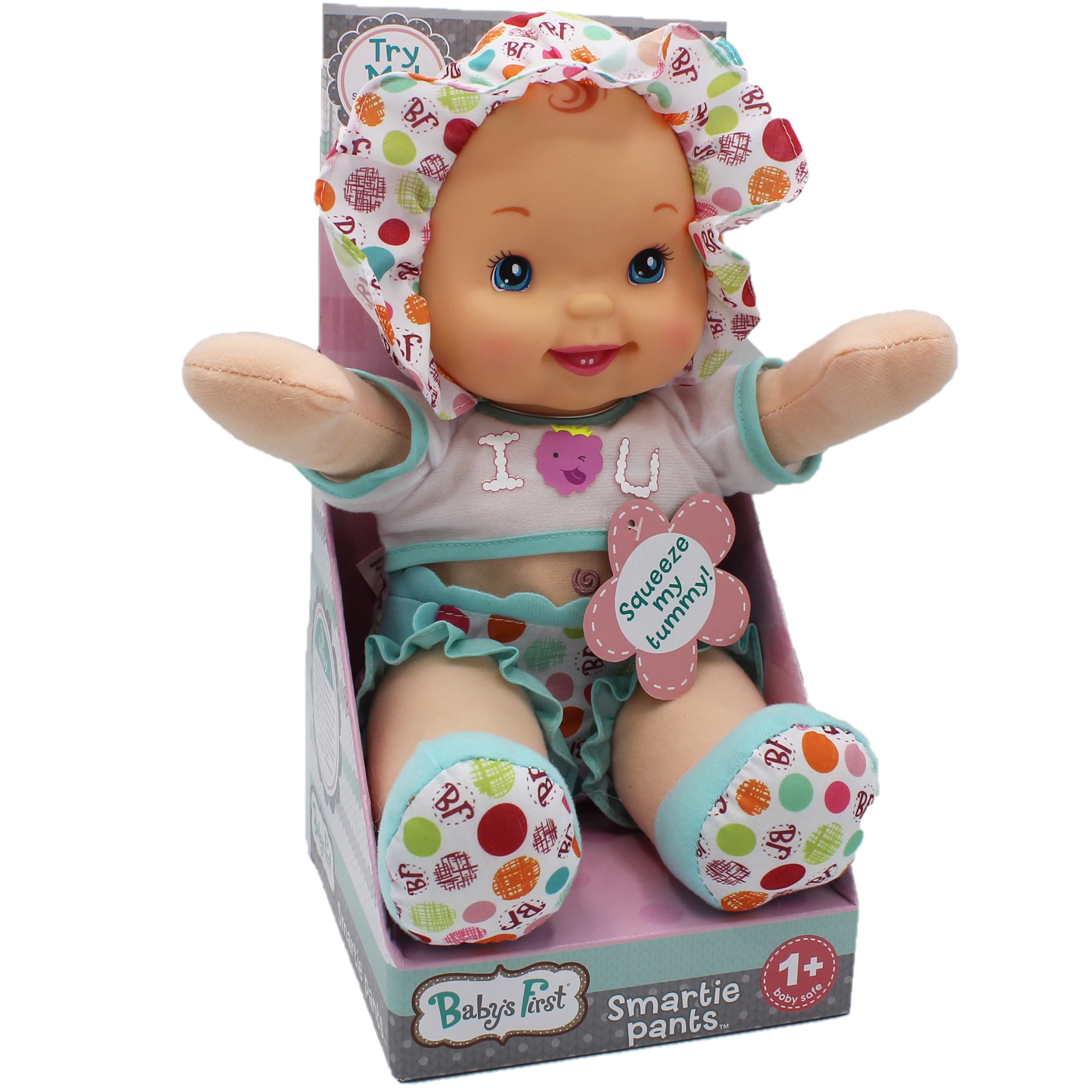 Goldberger Doll Baby's First Smartie Pants Doll with Raspberry White T ...