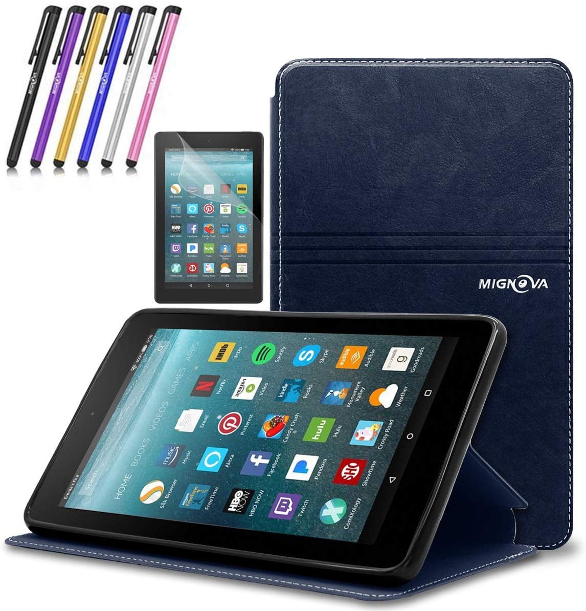 Goldcherry for Amazon Fire 7 Case,Flip Folio Wallet Case Multi-Angle ...