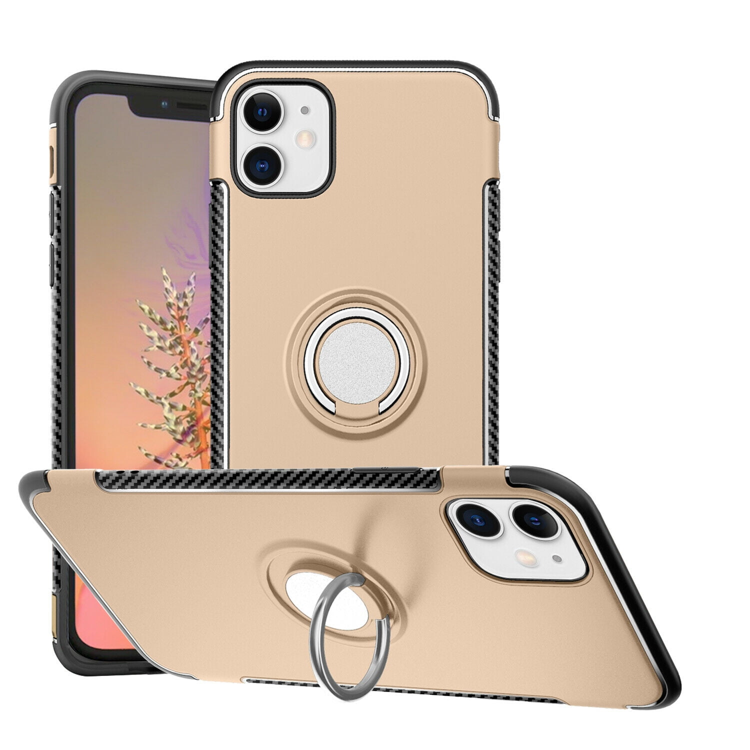 Goldcherry for iPhone 11 Case with Ring Holder,Slim Dual Layer ...