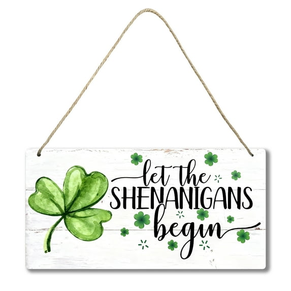 Goldeer St. Patrick's Day Wooden Decor - 'Let the Shenanigans Begin ...
