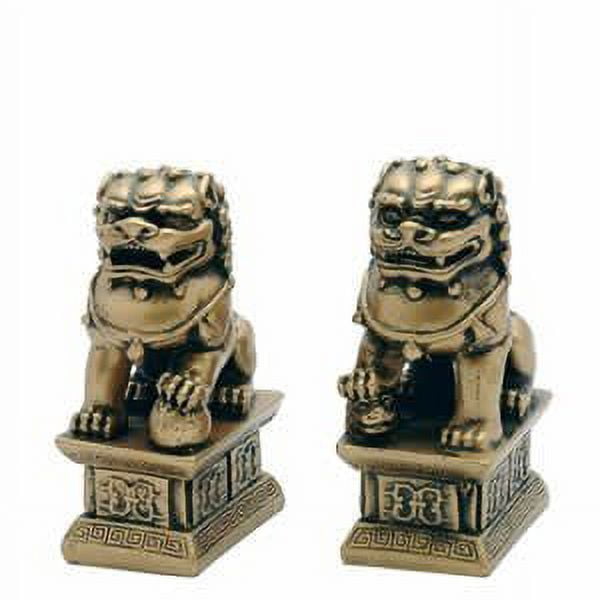 Golden 4 Inch Fu Dogs - Bring Luck and Protection to Home or Office ...