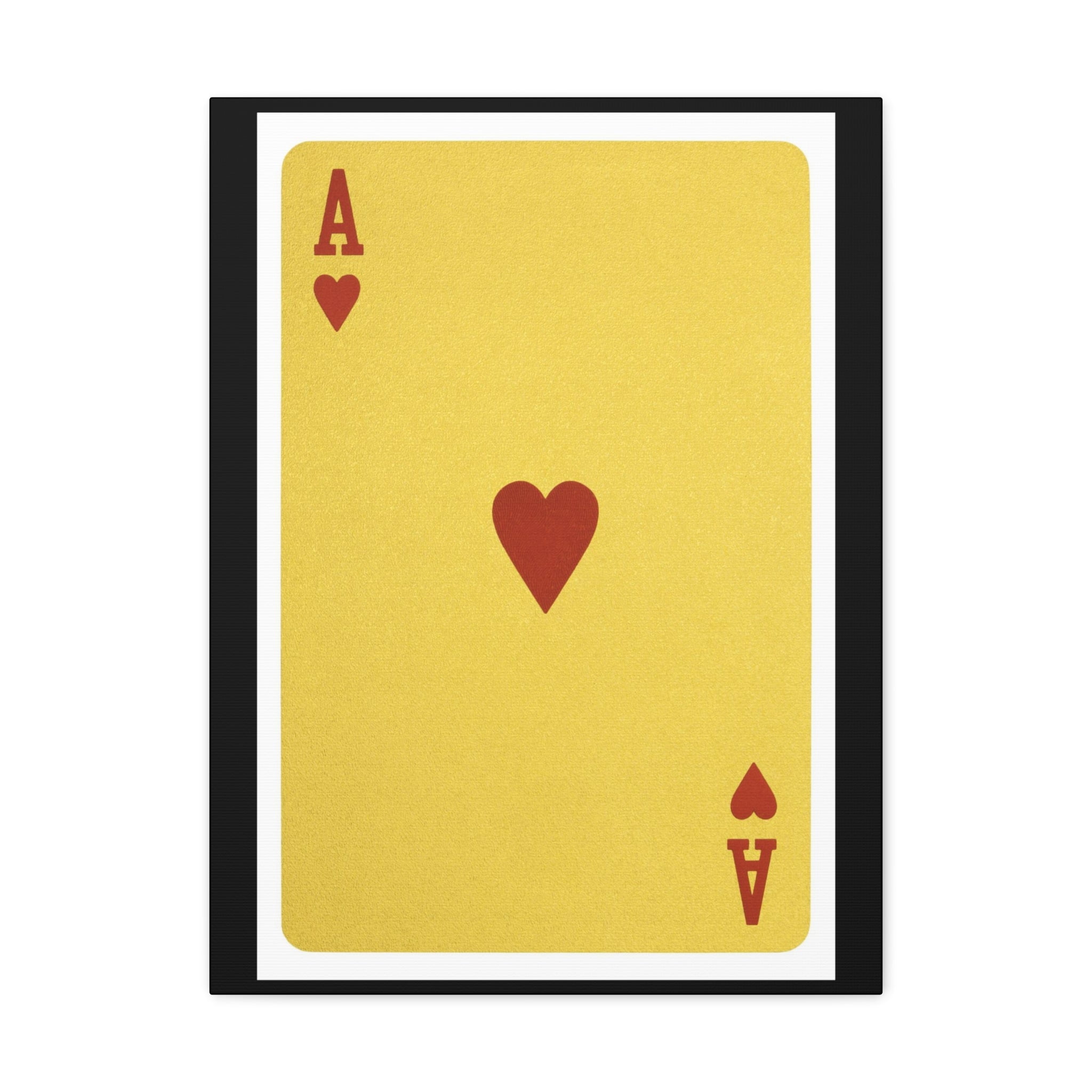 Golden Ace Of Hearts Isolated White Background Playing Card Canvas Wall ...