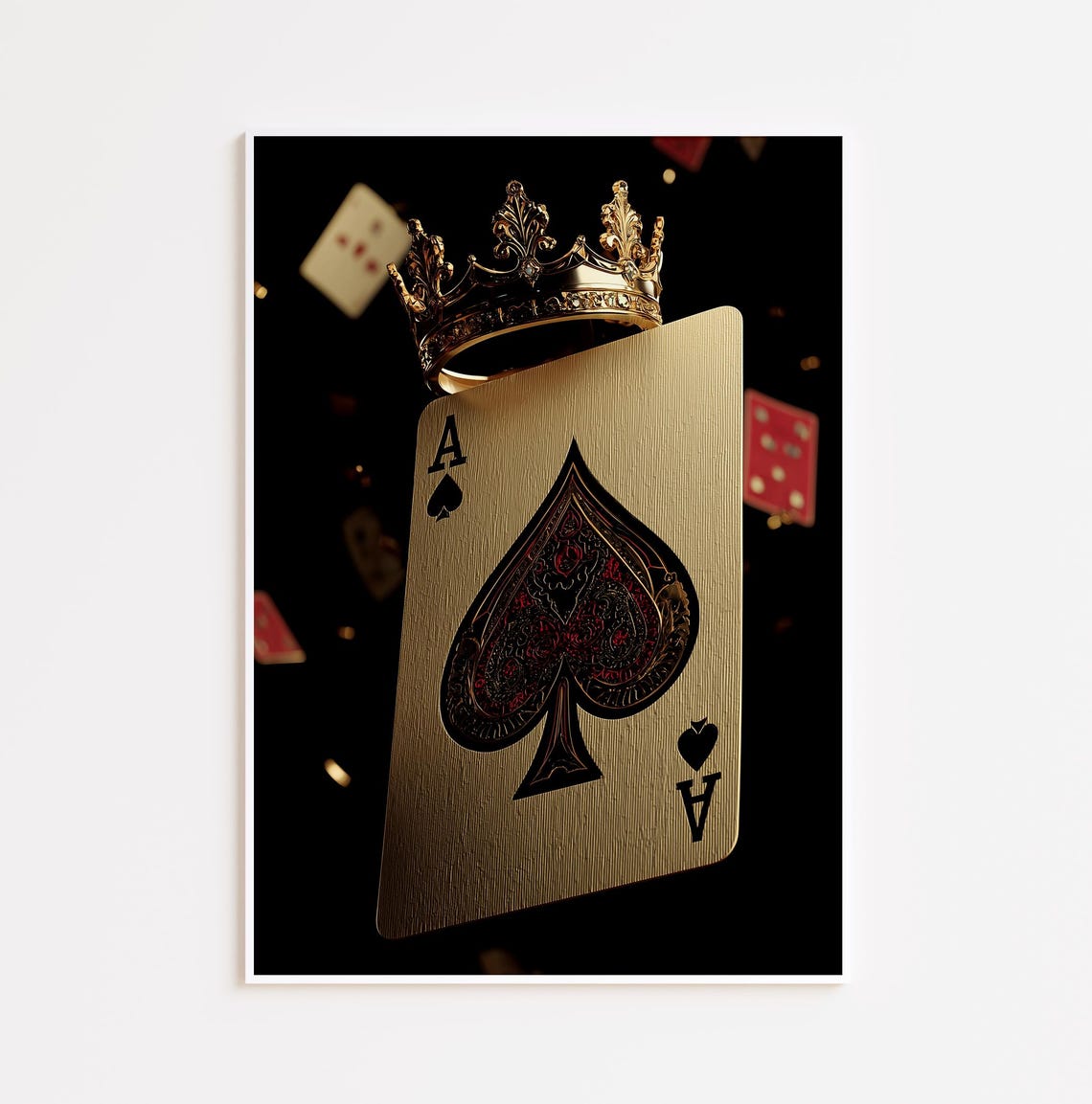 Golden Ace of Spades Crown Poster: Luxury Casino Decor, Size 24x36 ...