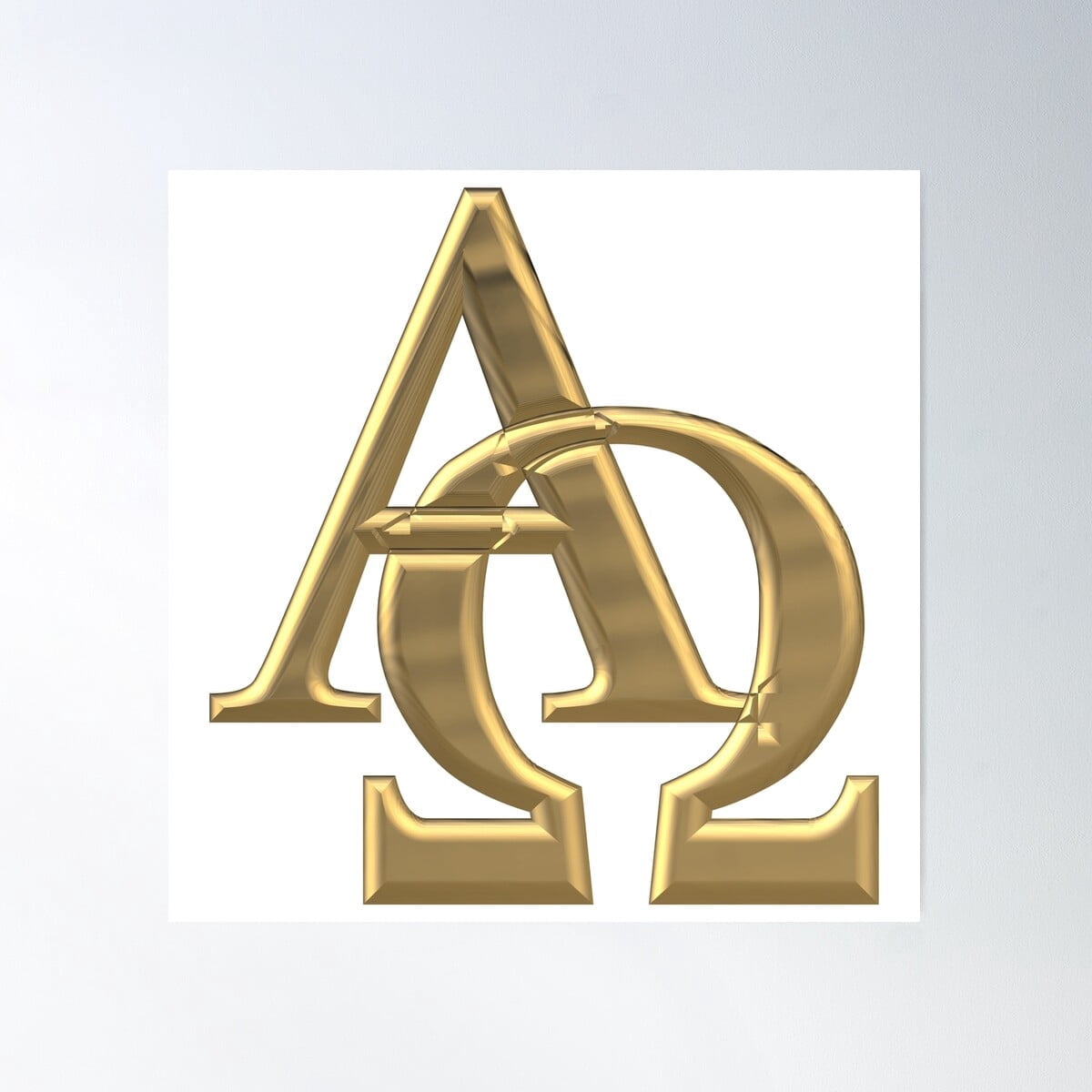 Golden Alpha And Omega Symbol Poster Wall Art Modern Wall Decor For ...