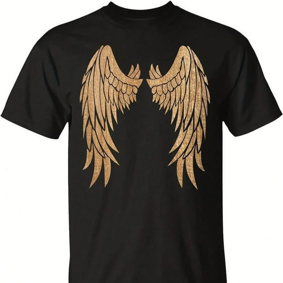 Golden Angel Wings On Back Angelic Wings T-S1Hirt - Walmart.com