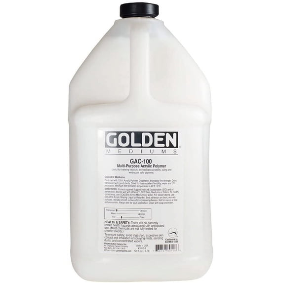 Golden Artist Colors GAC 100 Acrylic Polymer, 128 Oz, Multi-Purpose ...