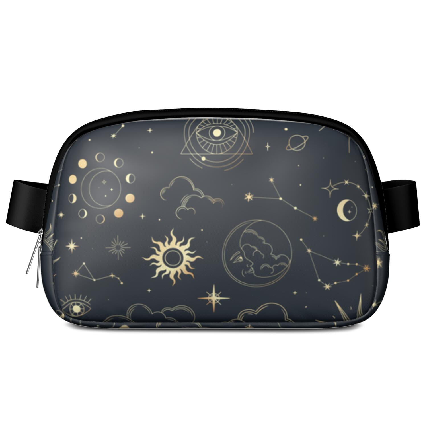 Golden Astrology Fanny Pack – Celestial Sun and Moon Waist Bag for ...