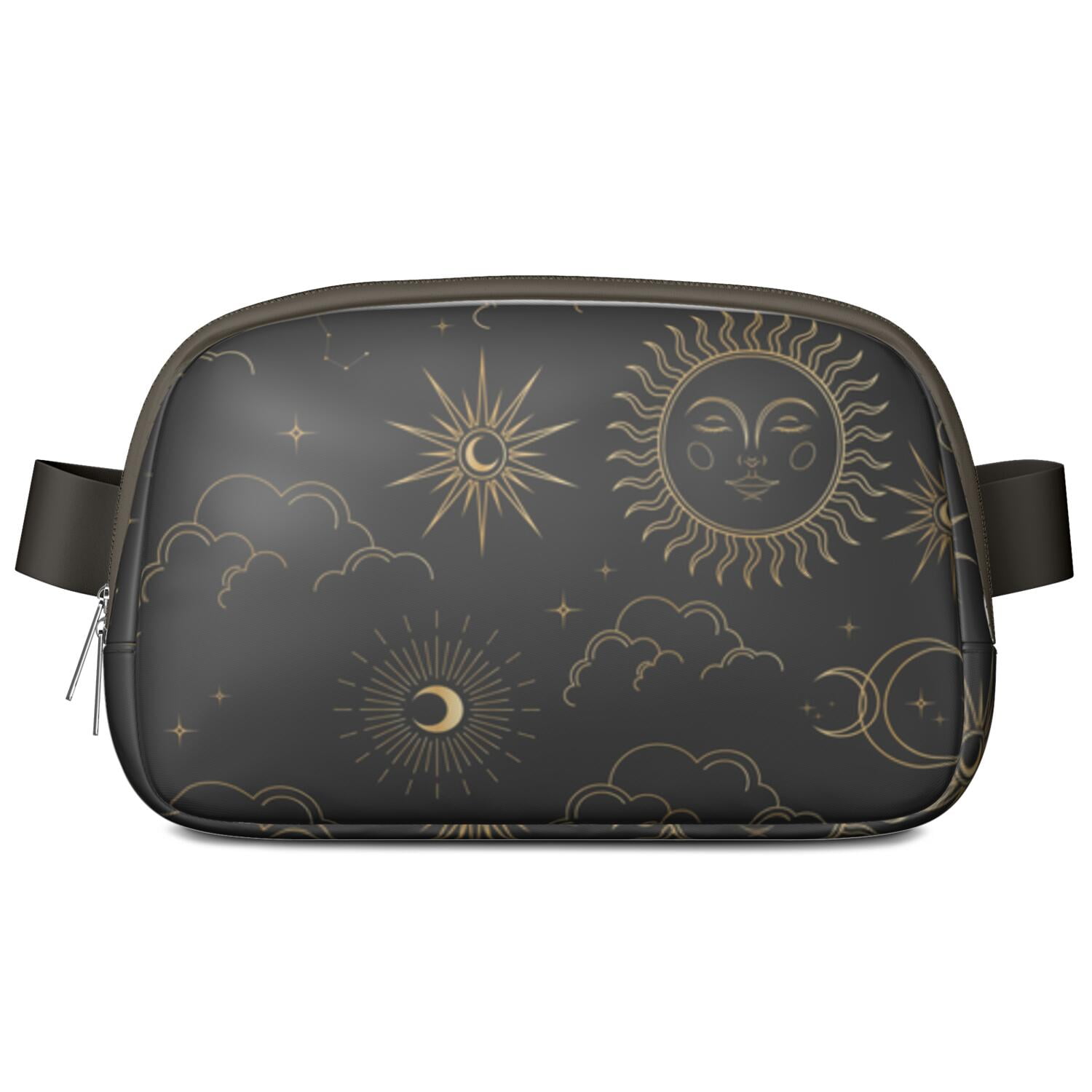 Golden Astrology Fanny Pack – Celestial Sun and Moon Waist Bag for ...