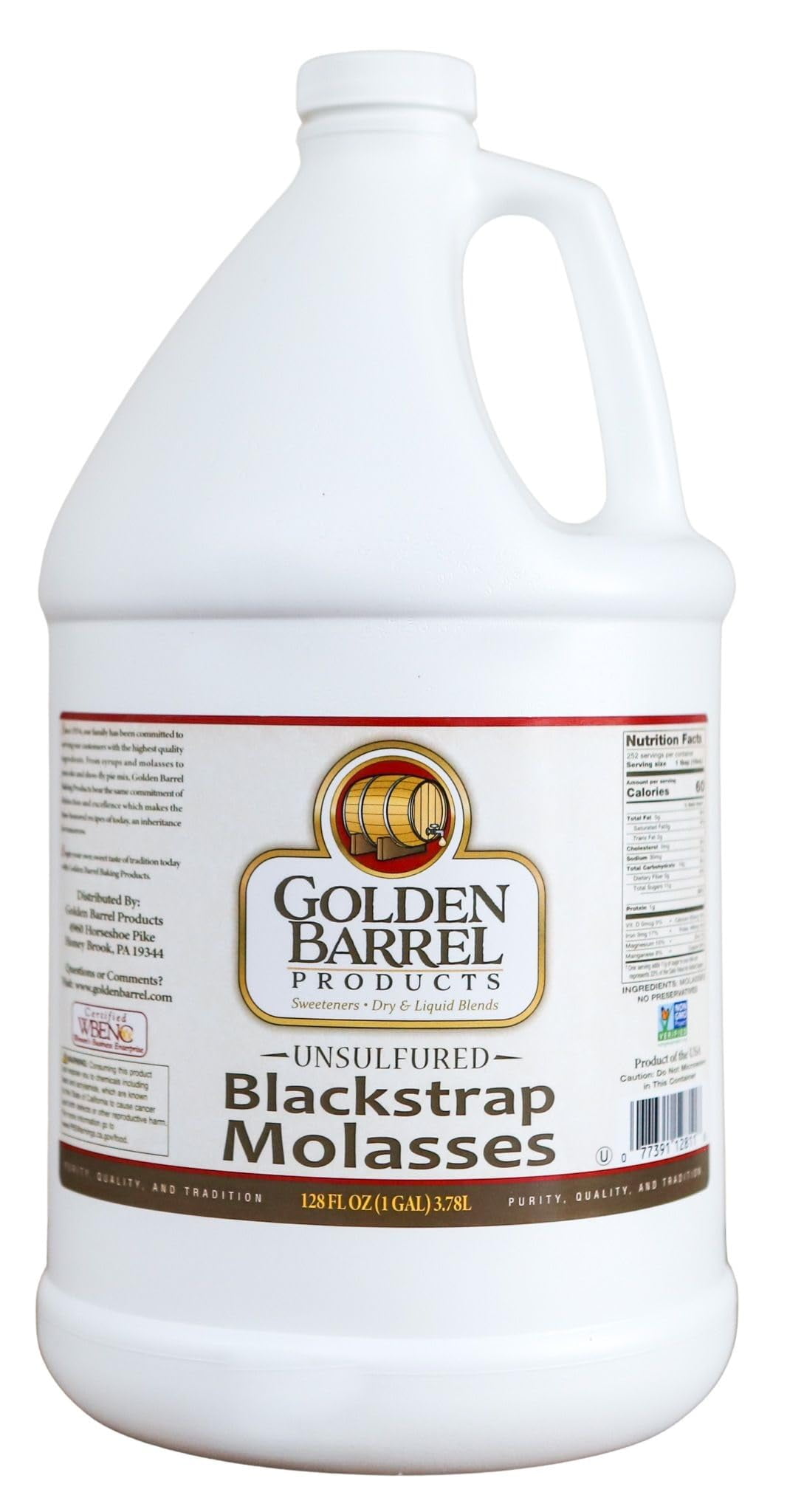 Golden Barrel Bulk SCH4 Unsulfured Blackstrap Molasses Jug (128 Fl Oz ...