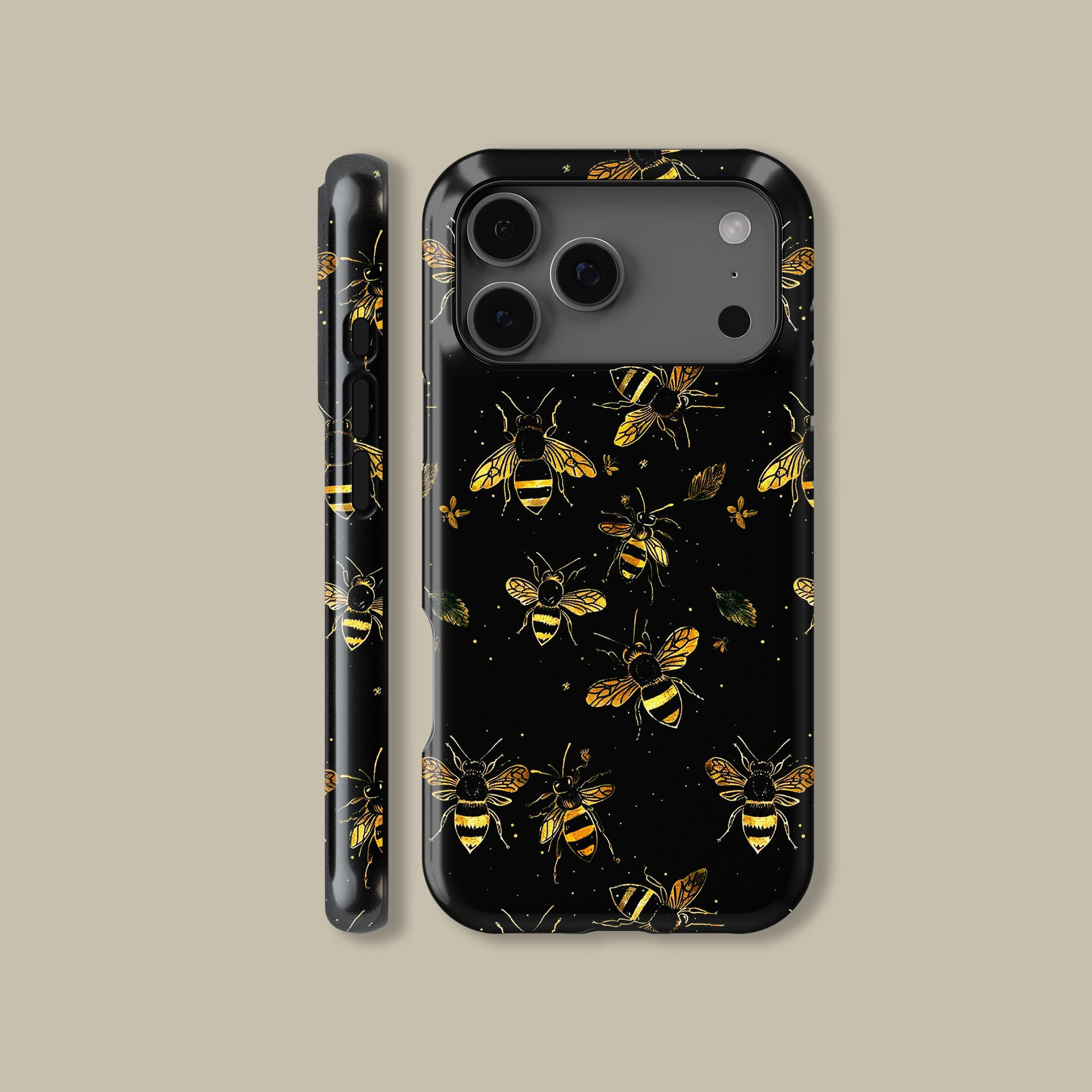 Golden Bee Insect Design MagSafe Case for iPhone Samsung Floral ...