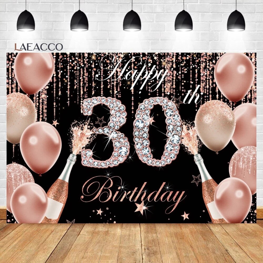 Golden Black Balloons Glitter 18th 20th 30th Adult Birthday Party ...