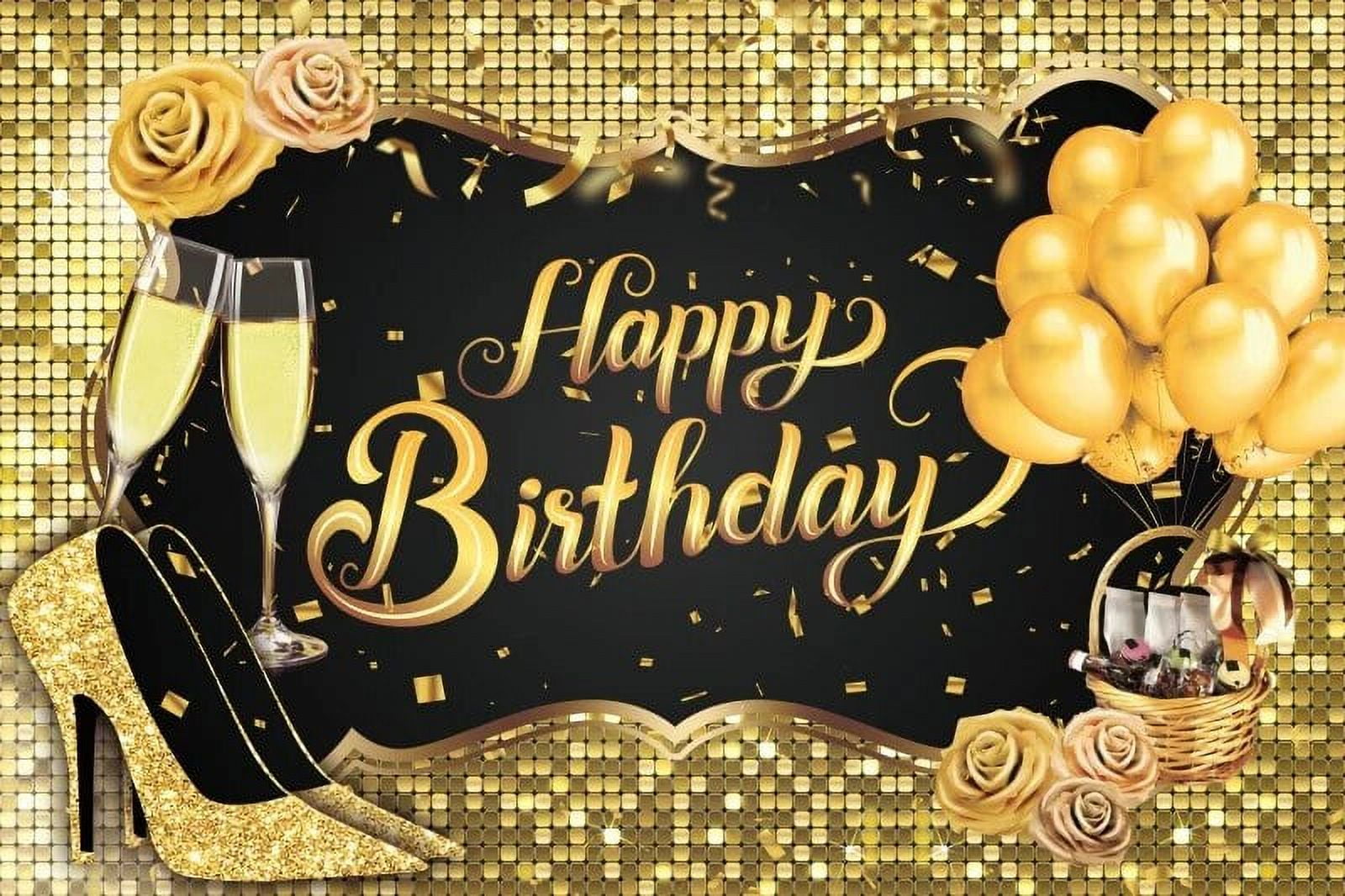 Golden Black Balloons Glitter 18th 20th 30th Adult Birthday Party ...