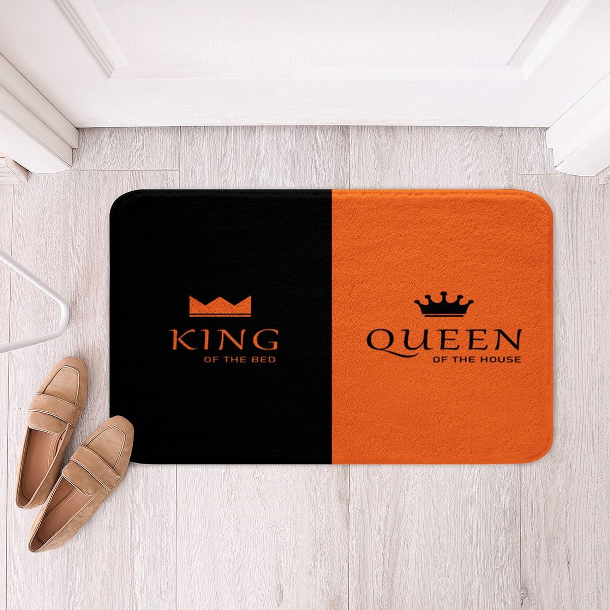 Golden Black King and Bath Mats Glitter Crown Bathroom Rug Love Couples ...