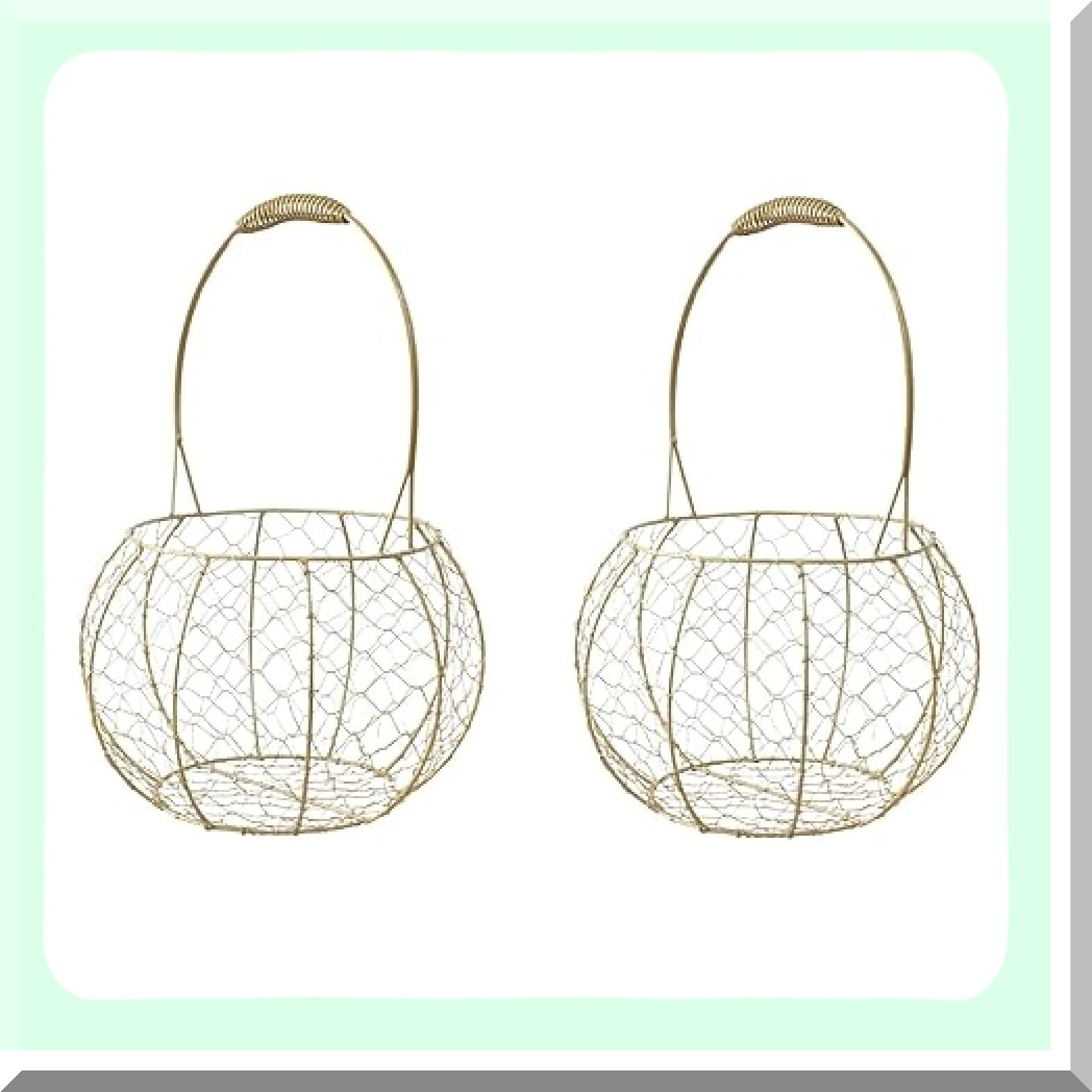 Golden Bloom Basket Set - Metal Wedding & Home Decor Baskets with ...