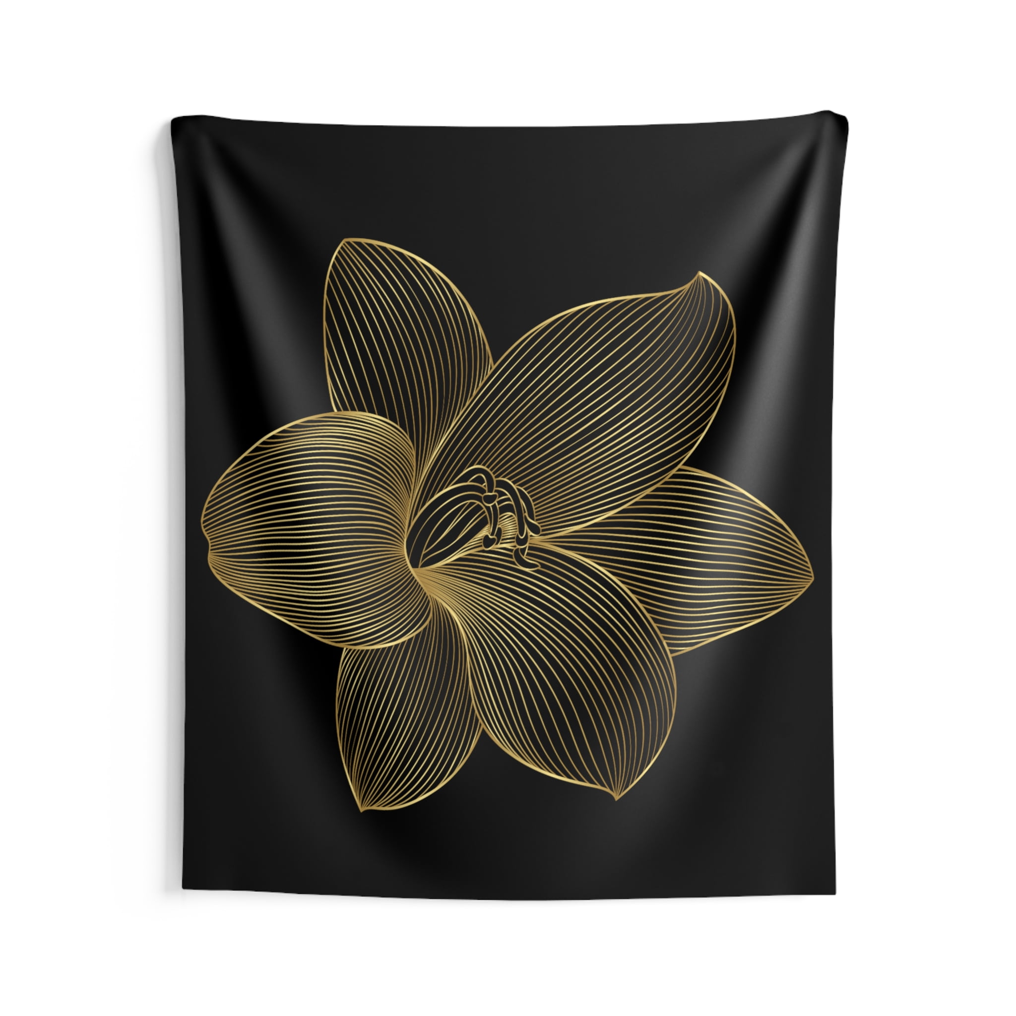 Golden Blooms: Elegance in Floral Wall Tapestries for Home Decor ...
