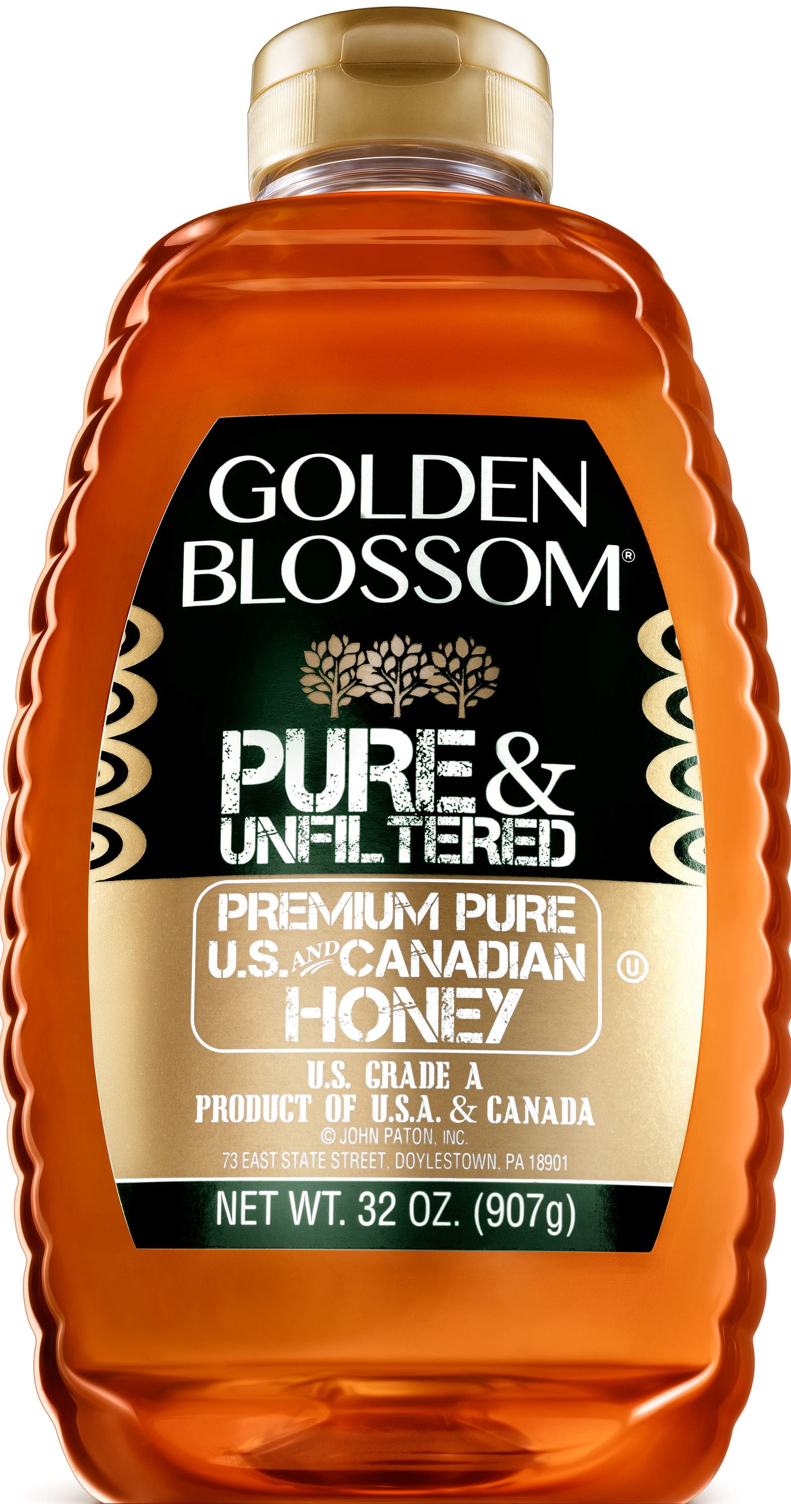 Golden Blossom Pure & Unfiltered Honey, 32 oz Plastic Bottle. Contains ...