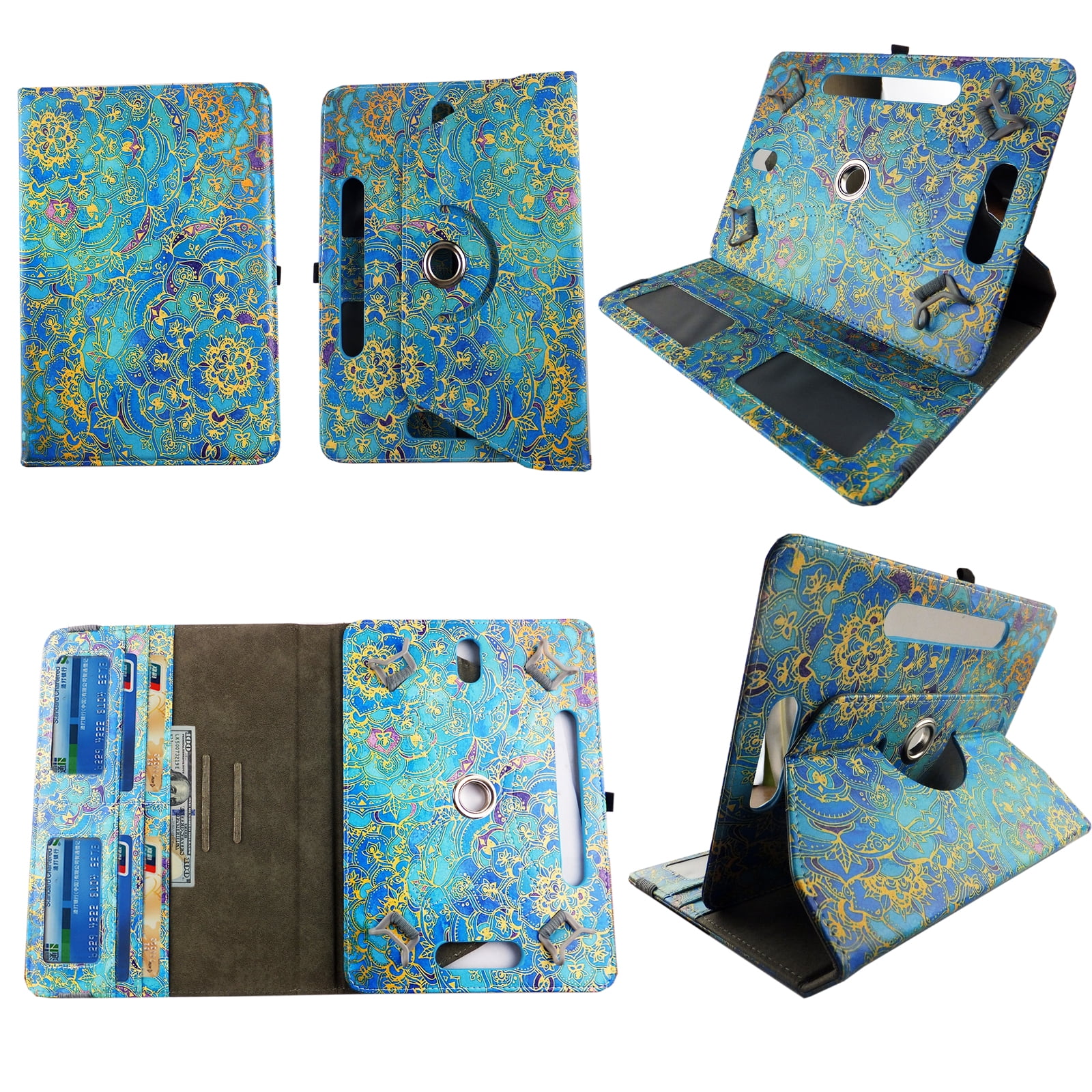 Golden Blue Pattern tablet case 7 inch for RCA Mercury 7" 7inch android ...