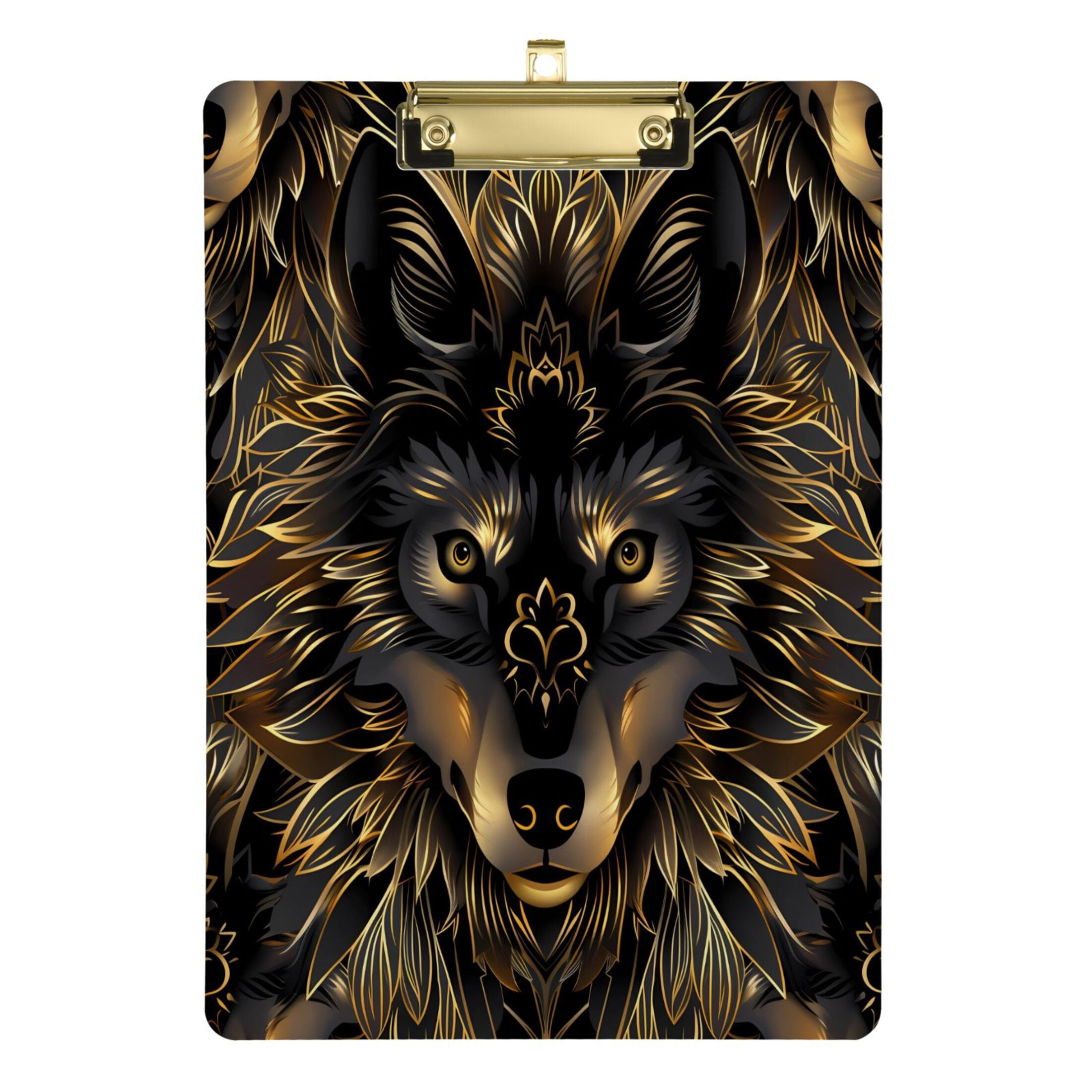 Golden Boho Wolf Acrylic Clipboards A4 Standard Letter Size Clipboard ...