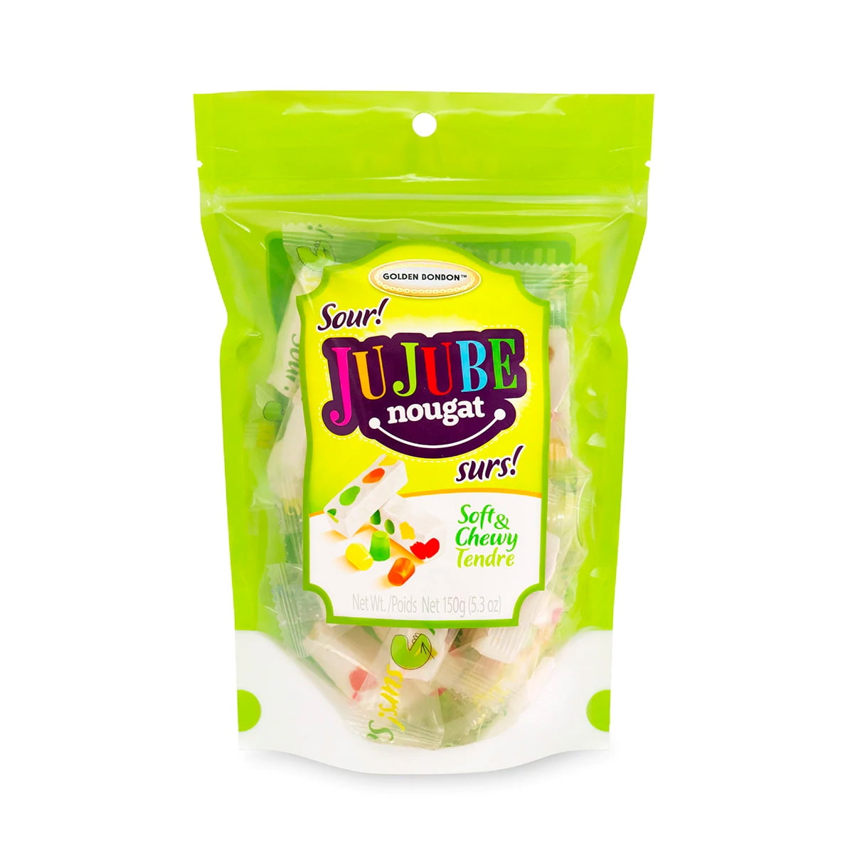 Golden Bonbon Italian Jujube Nougat Candy, Soft and Chewy With Fruity ...