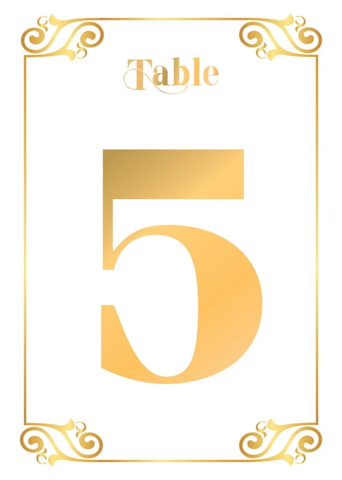 Golden Border 31 Pcs Wedding Table Number Cardss 4x6 Inch with Head ...