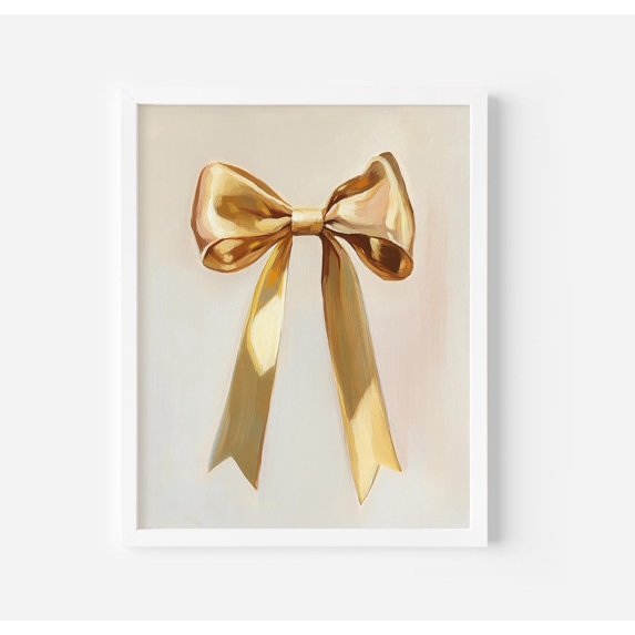 Golden Bow Poster MinimalistWall Art ,Coquette Print, Unframed Poster ...