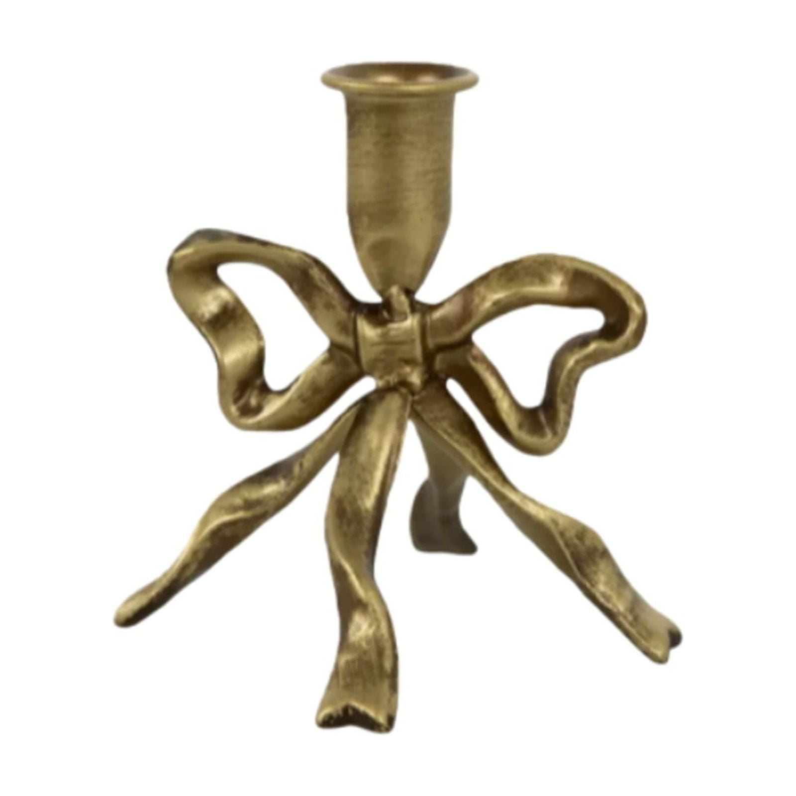 Golden Bow Taper Candle Holder Modern Candlestick Stand Decorative ...