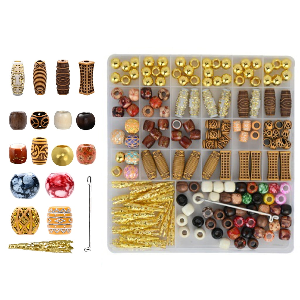 Golden Braid Clip Hair Beads Loose Coil Hair Clip Dreadlock Bead Braid ...