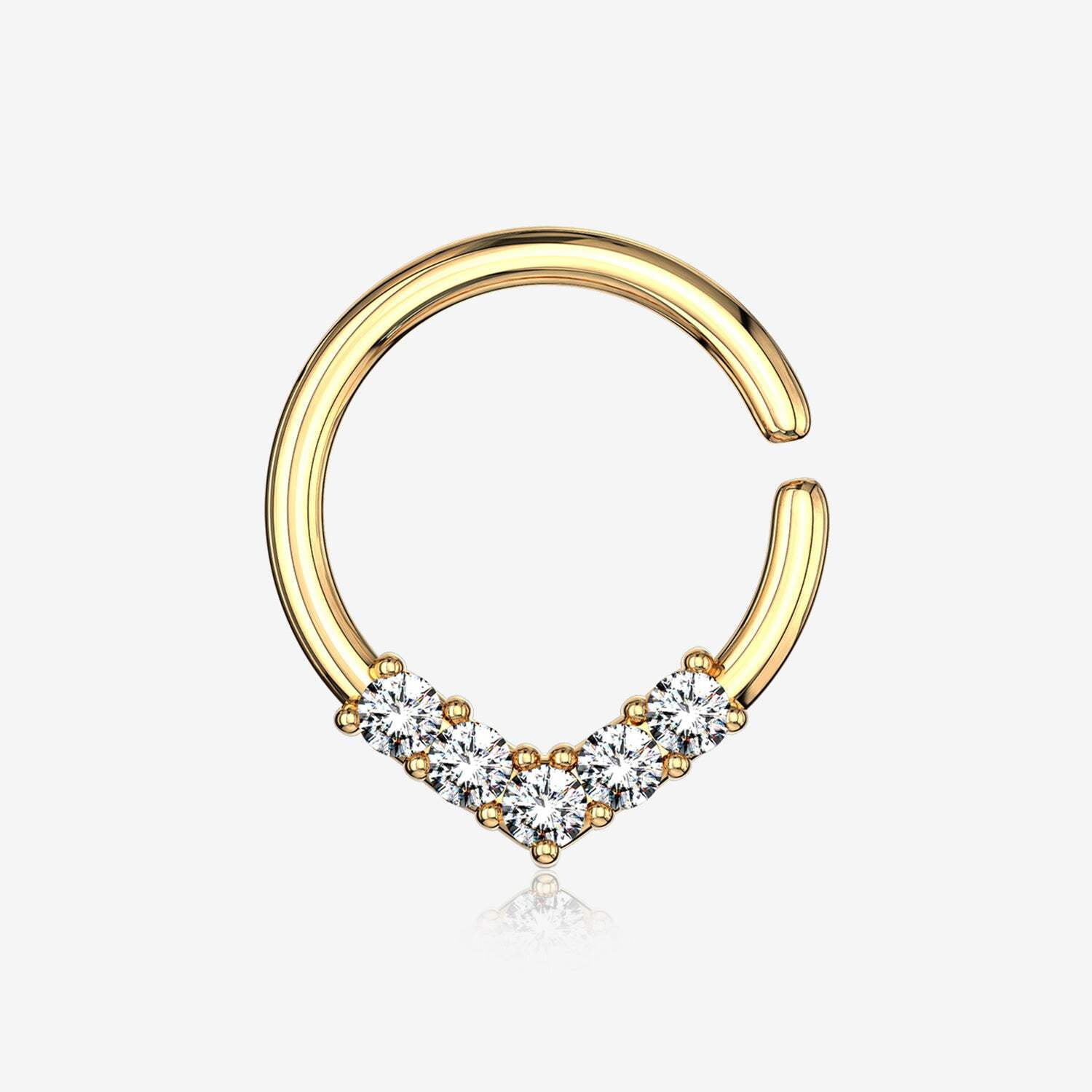 Golden Brilliant Sparkle Chevron Bendable Hoop Ring - Walmart.com