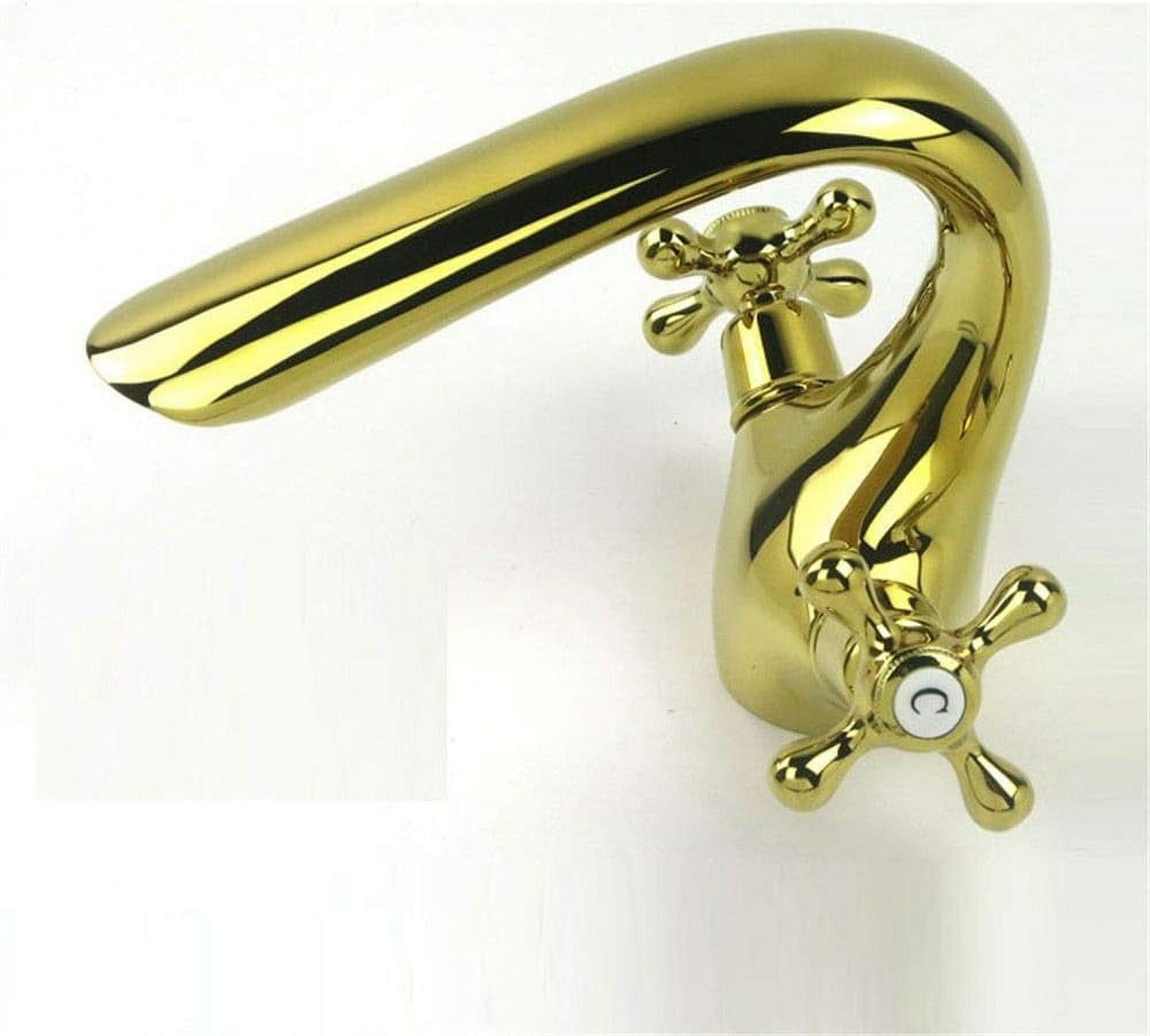 Golden Bronze Basin Faucet Bathroom Sink Faucet Double Handle Single ...