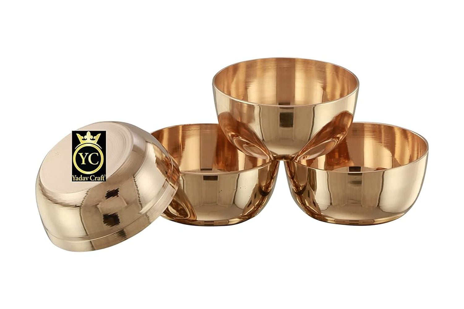 Golden Bronze Bowls Pack Of 4 - Hand Hammered Metals Kansa Bowls Set ...