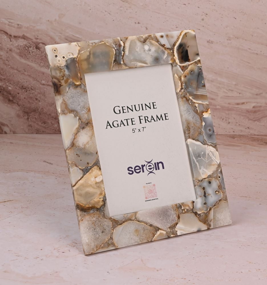 Golden Brown Agate Picture Frame Natural Agate Photo Frame Natural Gem ...