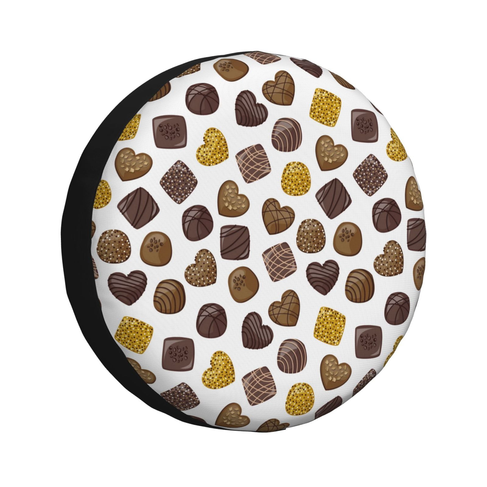 Golden Brown Chocolate Print Spare Tire Cover for Trailer Camper RV ...