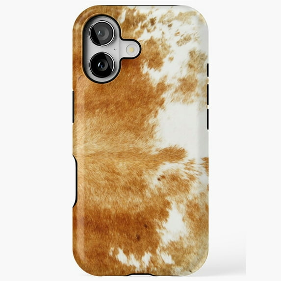 Golden Brown Cowhide Western Pattern Cartoon Illustration with iPhone ...