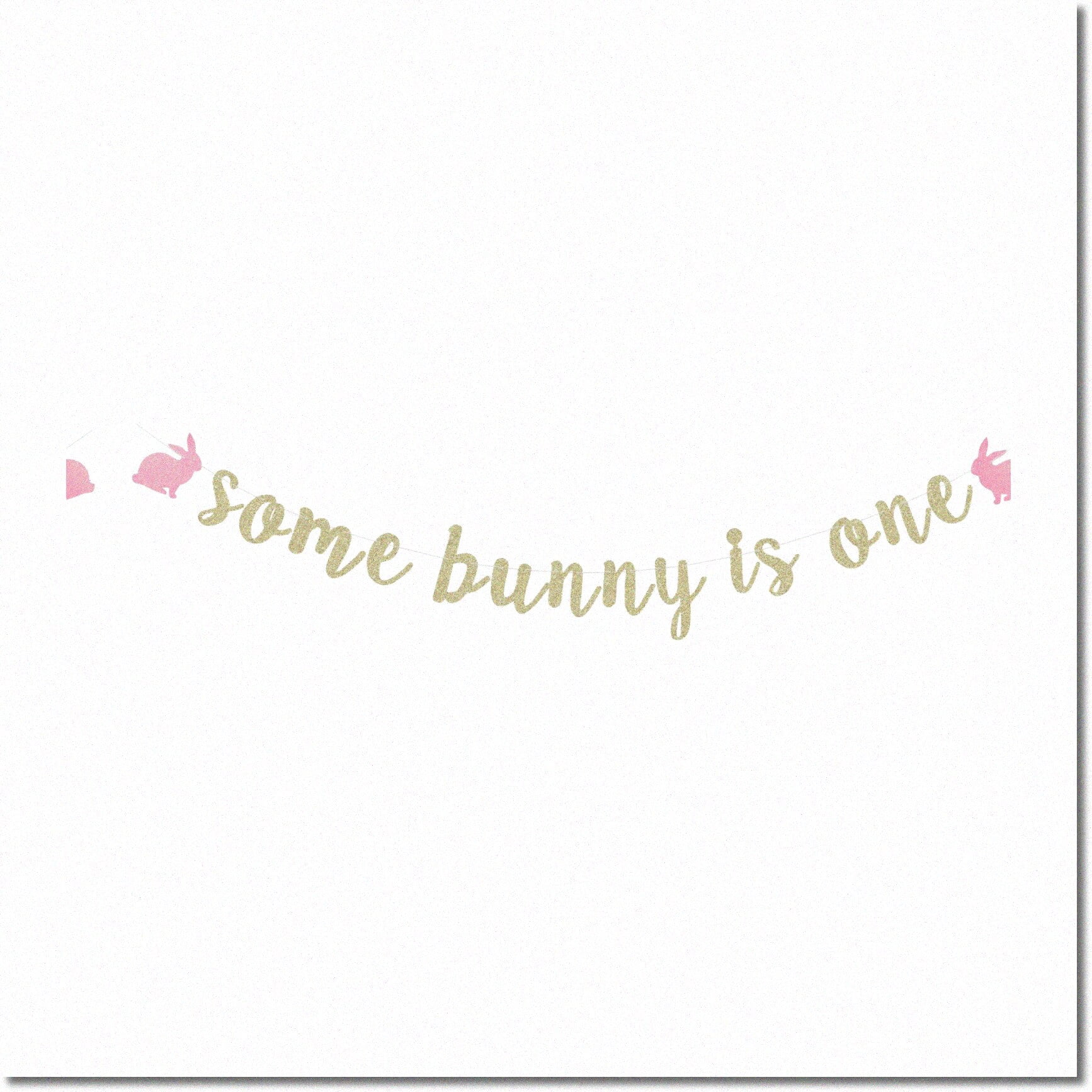 Golden Bunny Bash Banner - Whimsical Rabbit Themed Decor for Baby ...