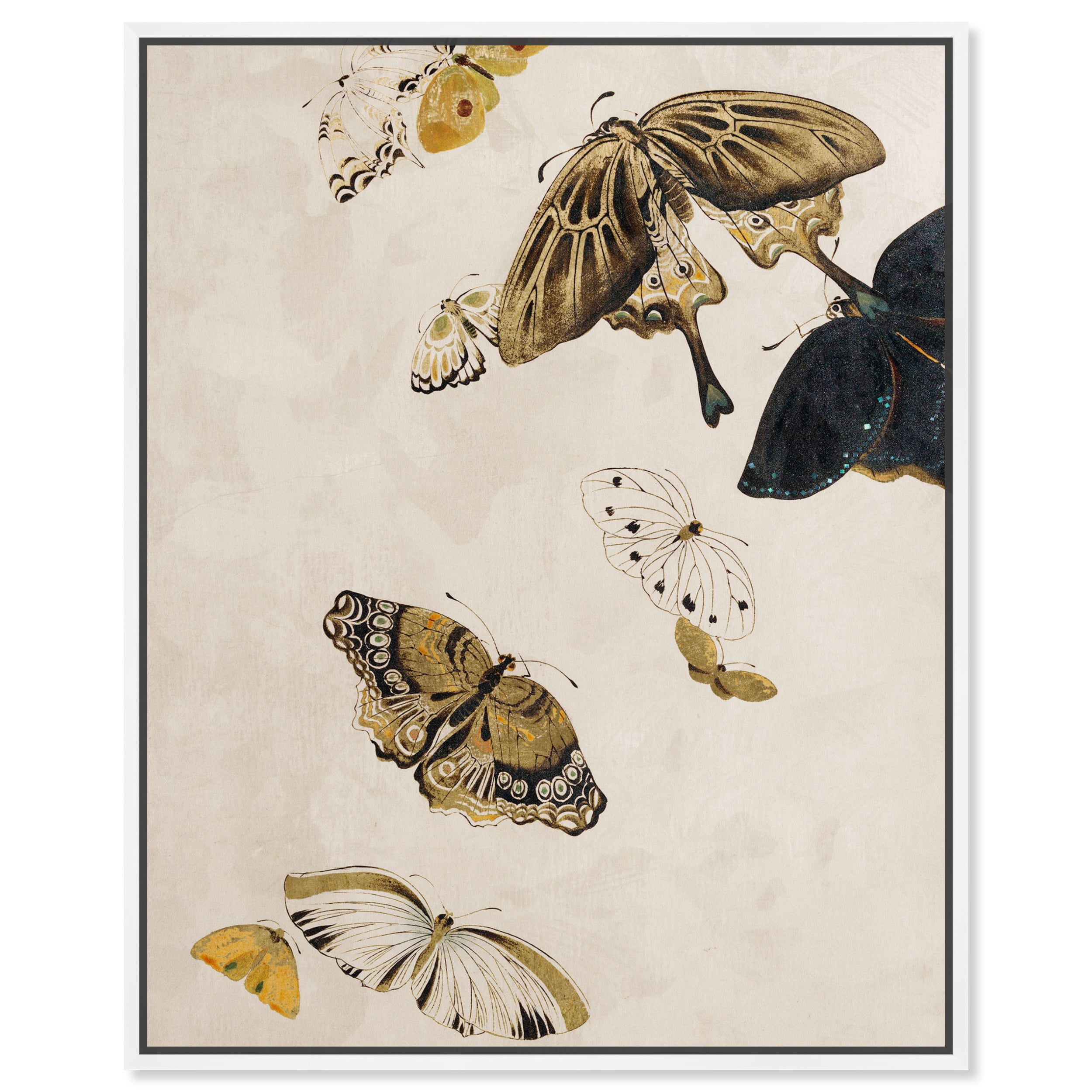 Golden Butterflies Classic Elegant Butterfly Canvas Wall Art by Art ...