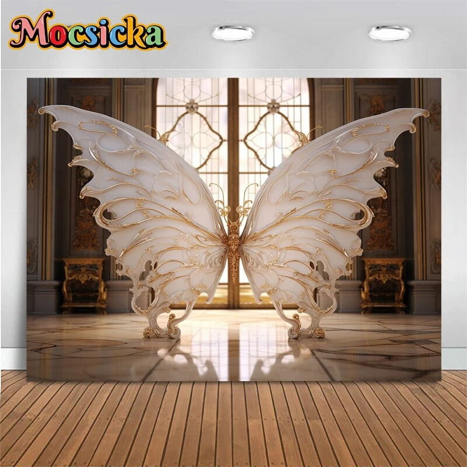 Golden Butterfly Backdrop Photography Adult Baby Shower Girl Birthday ...