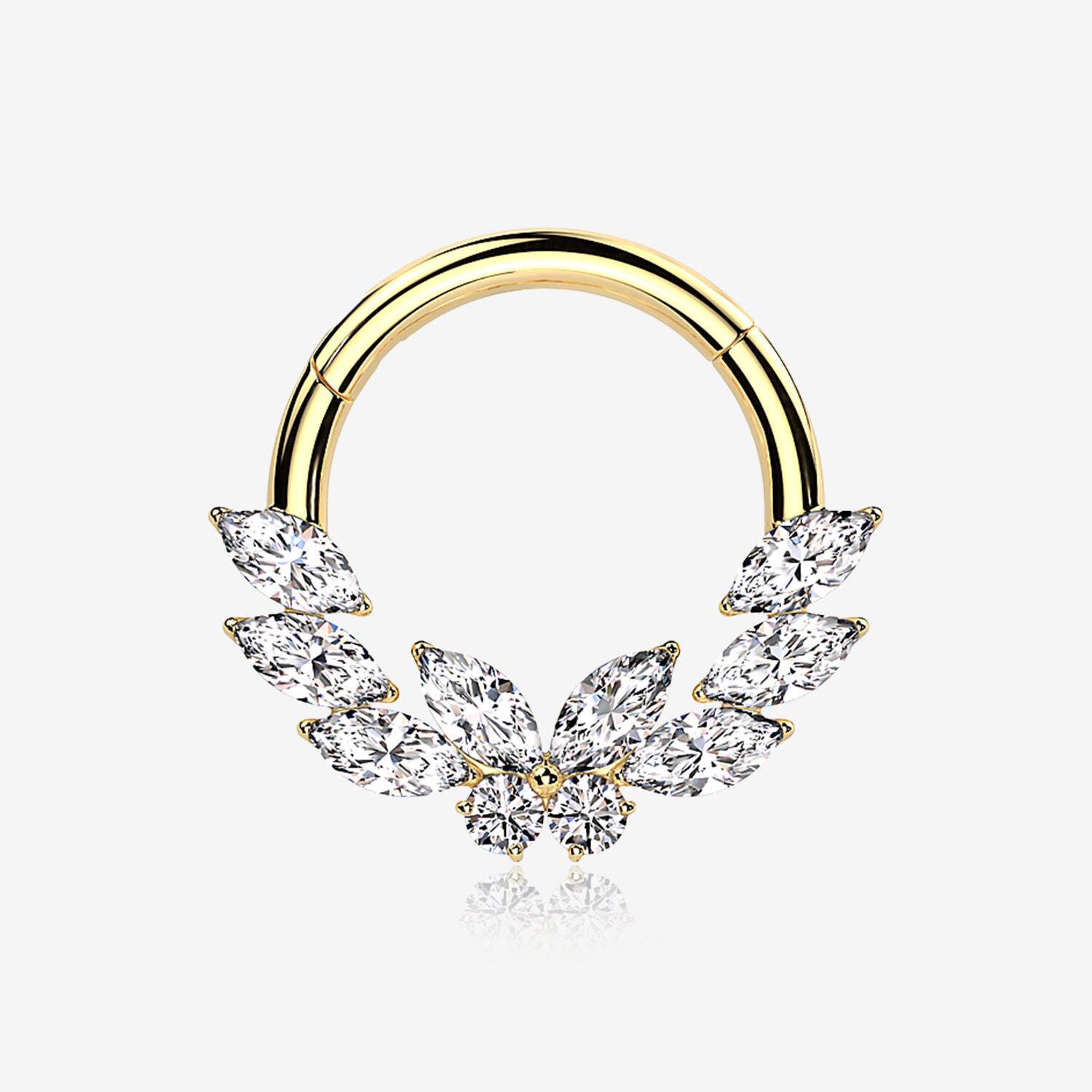 Golden Butterfly Goddess Sparkle Clicker Hoop Ring - Walmart.com