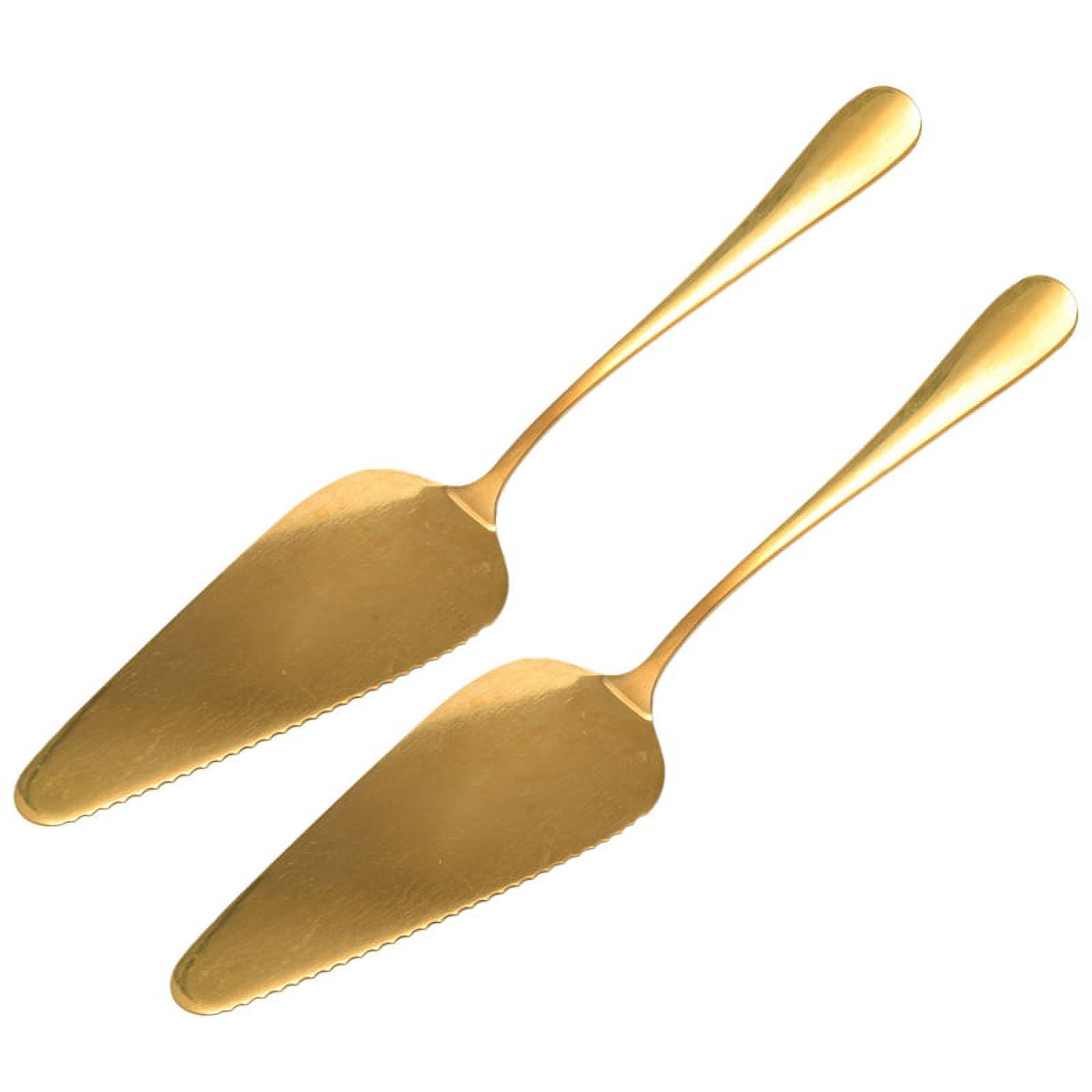 Golden Cake Pie Server, Wedding Cake Knife and Server Set,2 Pieces ...