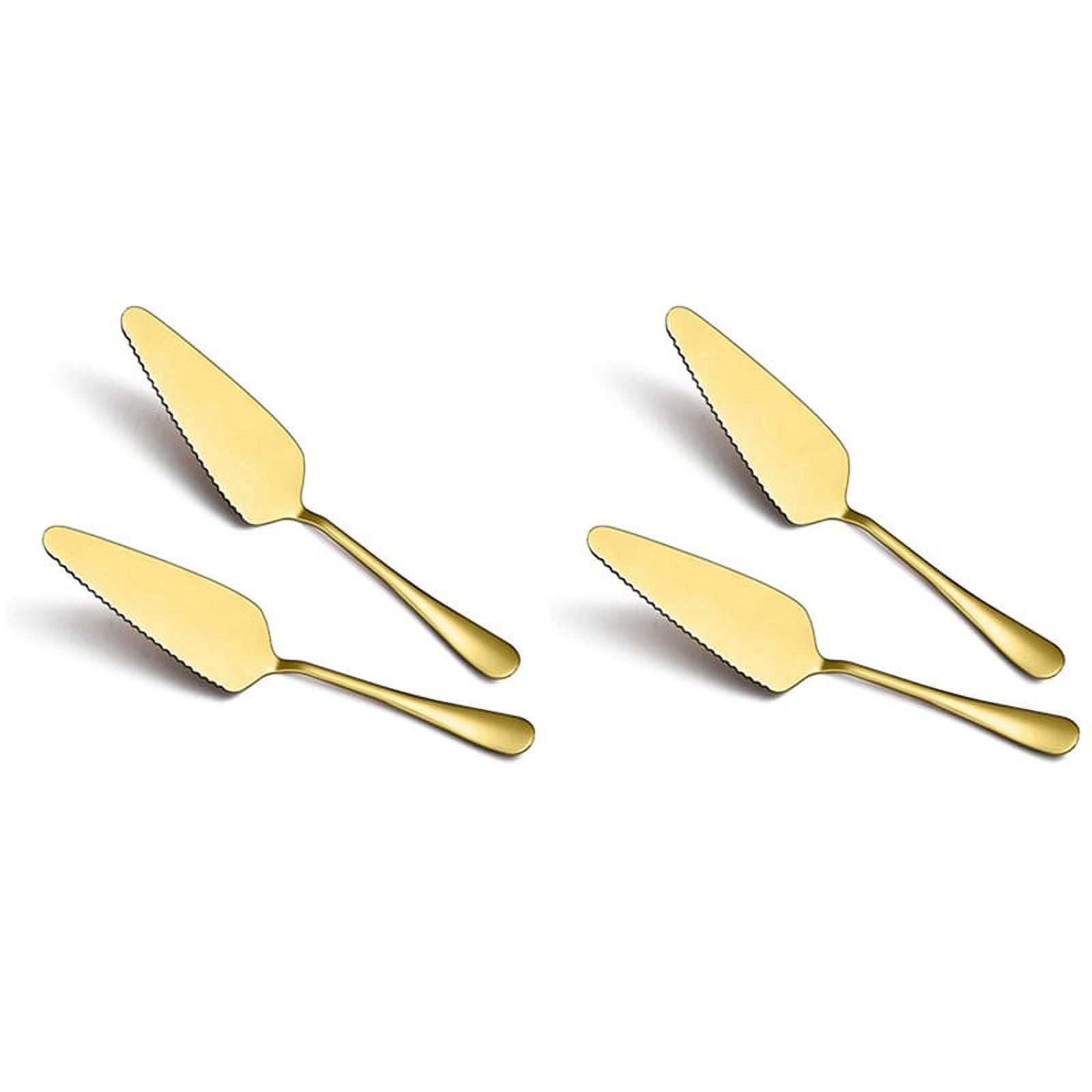 Golden Cake Pie Server, Wedding Cake Knife and Server Set,4 Pieces ...