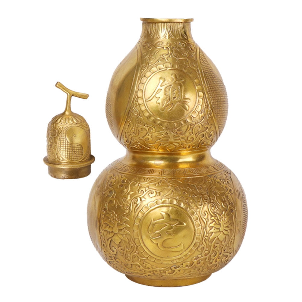 Golden Calabash Adornment Copper Gourd Statue Dried Gourds Bottle ...