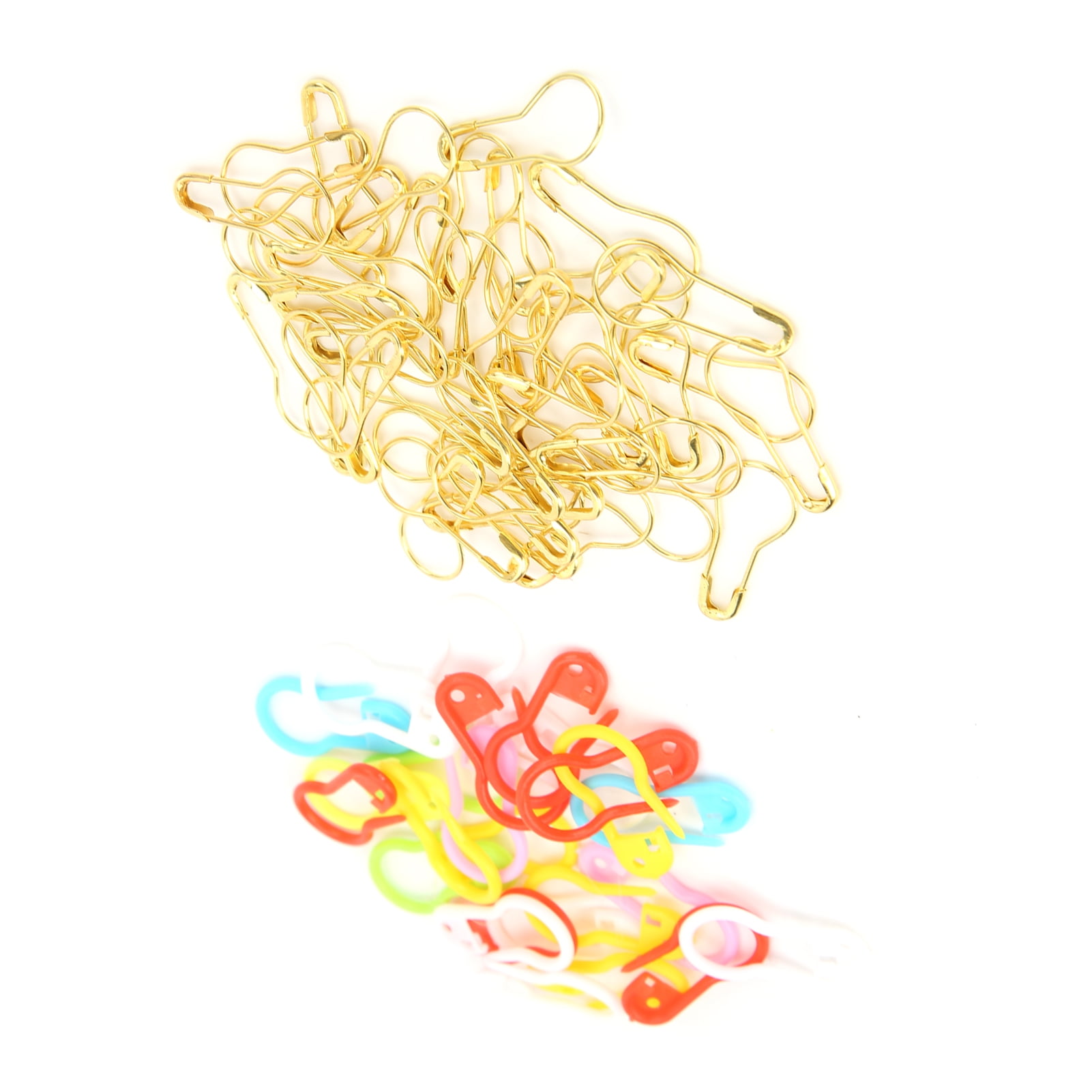 Golden Calabash Shaped Safety Pins - 50 Plastic & 50 Iron Pieces for ...