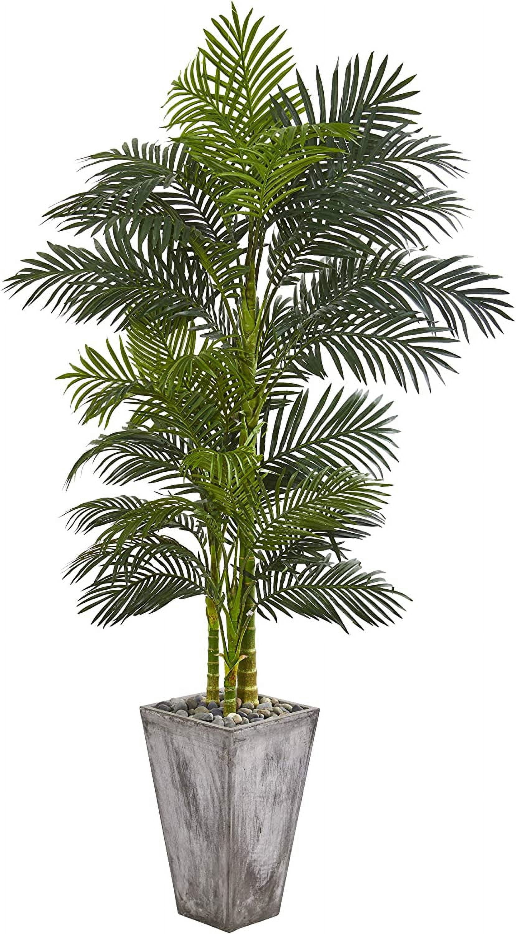 Golden Cane Artificial Palm Tree in Cement Planter - Walmart.com