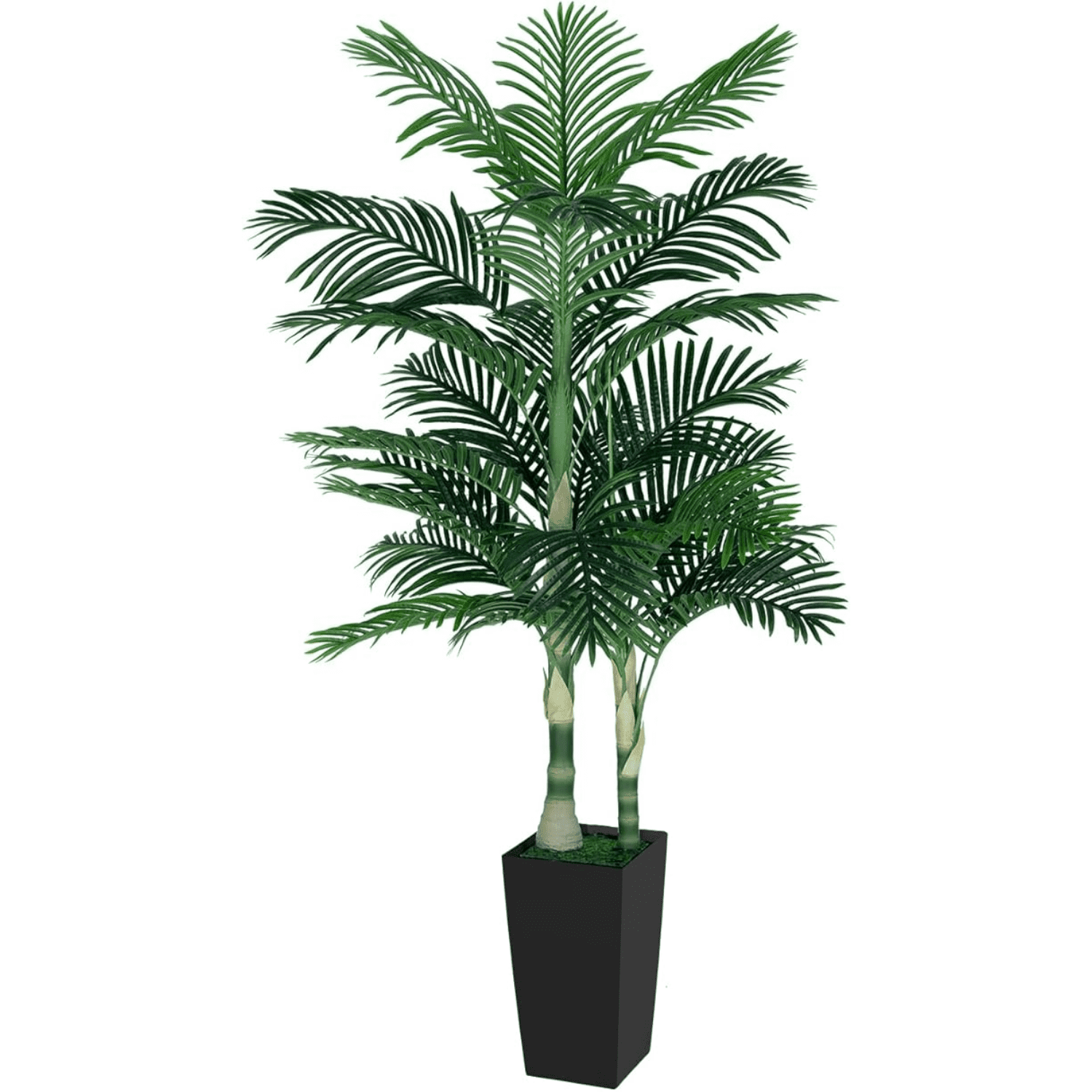 Golden Cane Palm Trees Artificial Indoor, 5FT Tall Faux Palm Tree with ...
