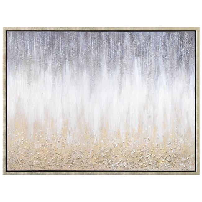 Golden Cascade Textured Glitter Hand Painted Framed Canvas Wall Art ...