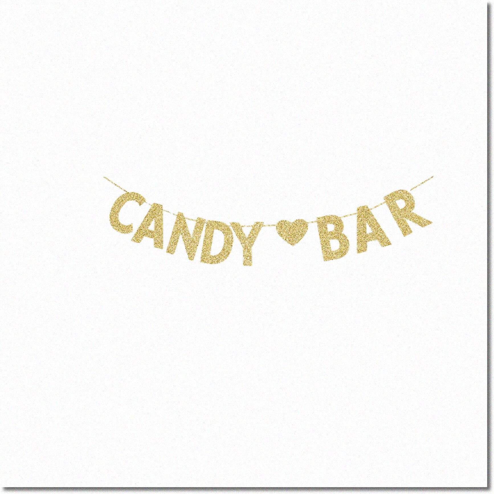 Golden Celebration Candy Bar Banner - Sparkling Glitter Paper Sign ...